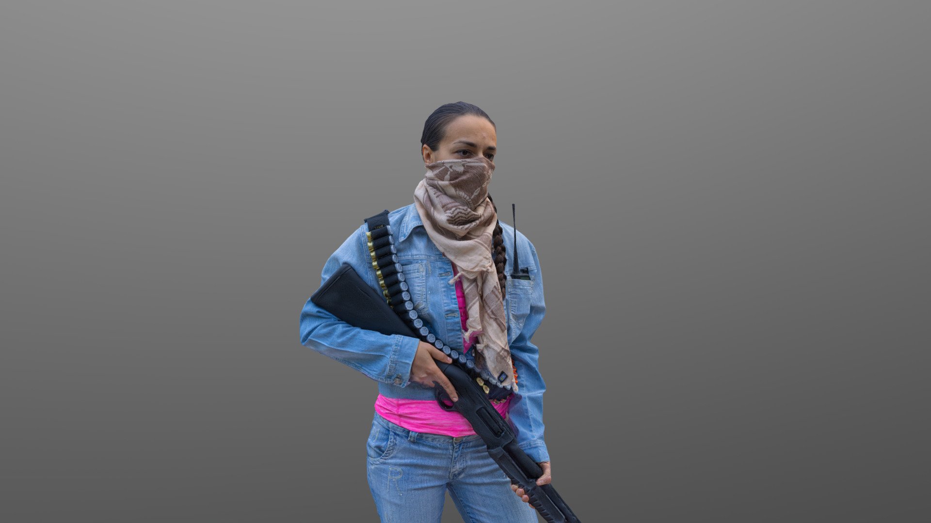 Woman with shotgun - 3D model by Vitalii Uspalenko (@Vitalii_Uspalenko ...
