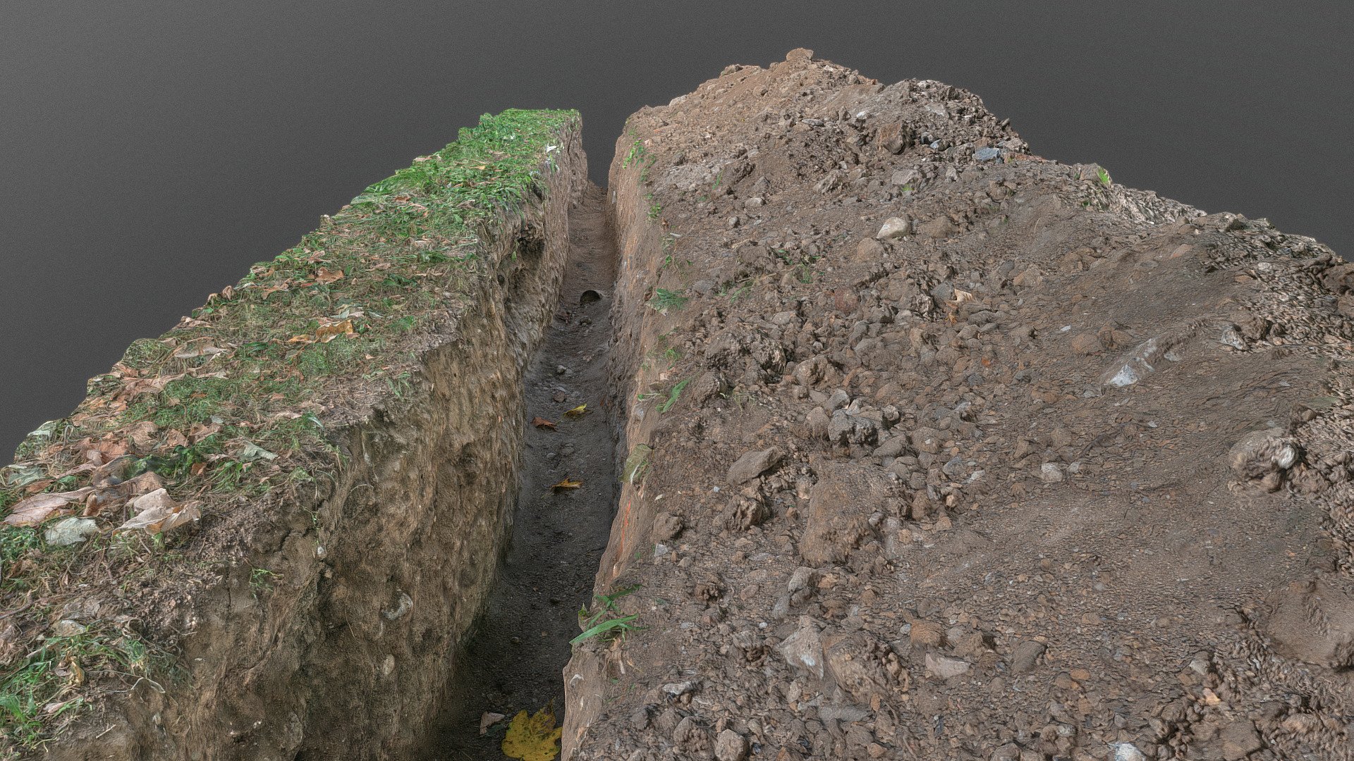 Construction site dug-out cable trench ditch - Buy Royalty Free 3D ...