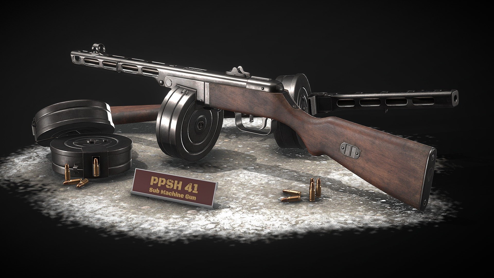 PPSH 41 Sub Machine Gun - Buy Royalty Free 3D model by Michael Karel ...