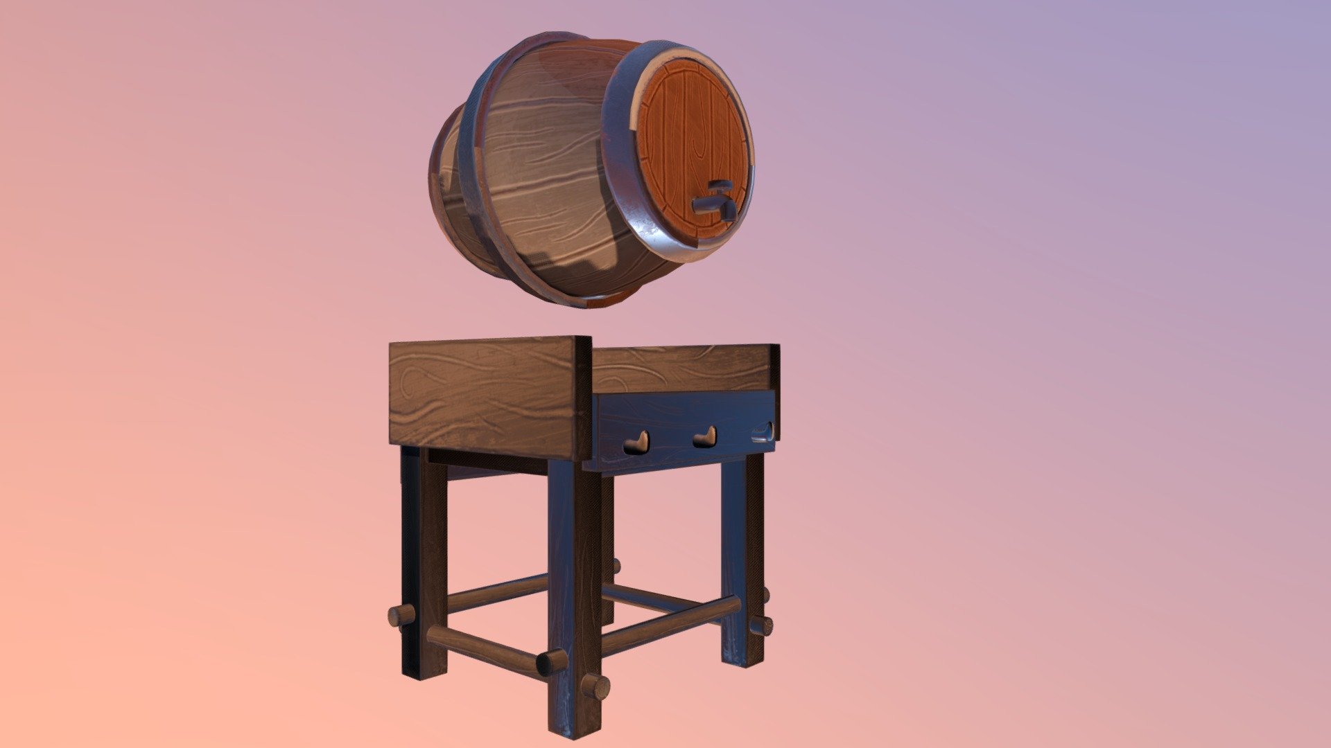 Stylized Barrel - 3D model by thiyukio [47d00d9] - Sketchfab