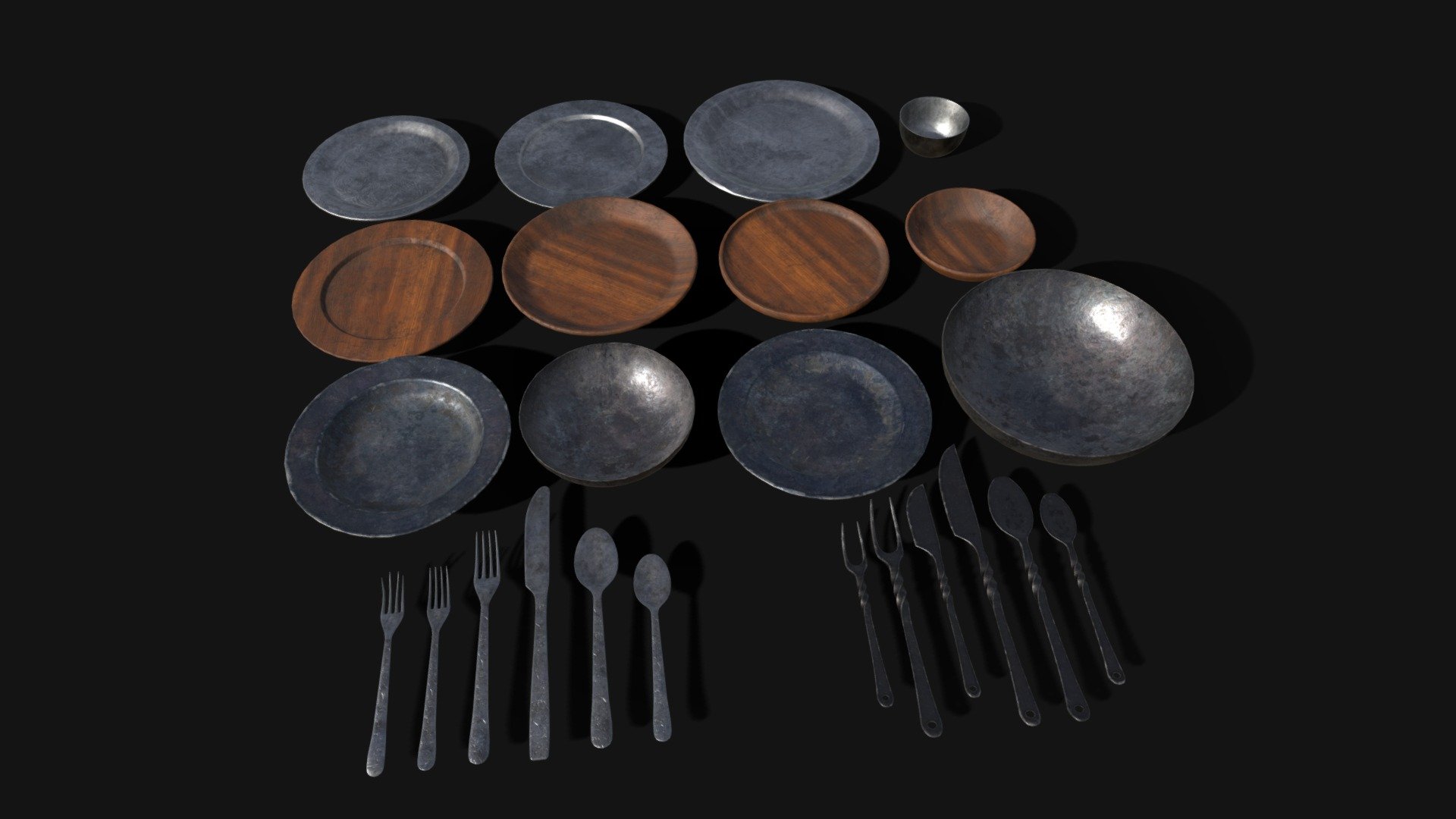 Medieval Dishes Set - Buy Royalty Free 3D model by Clockwork Creations ...