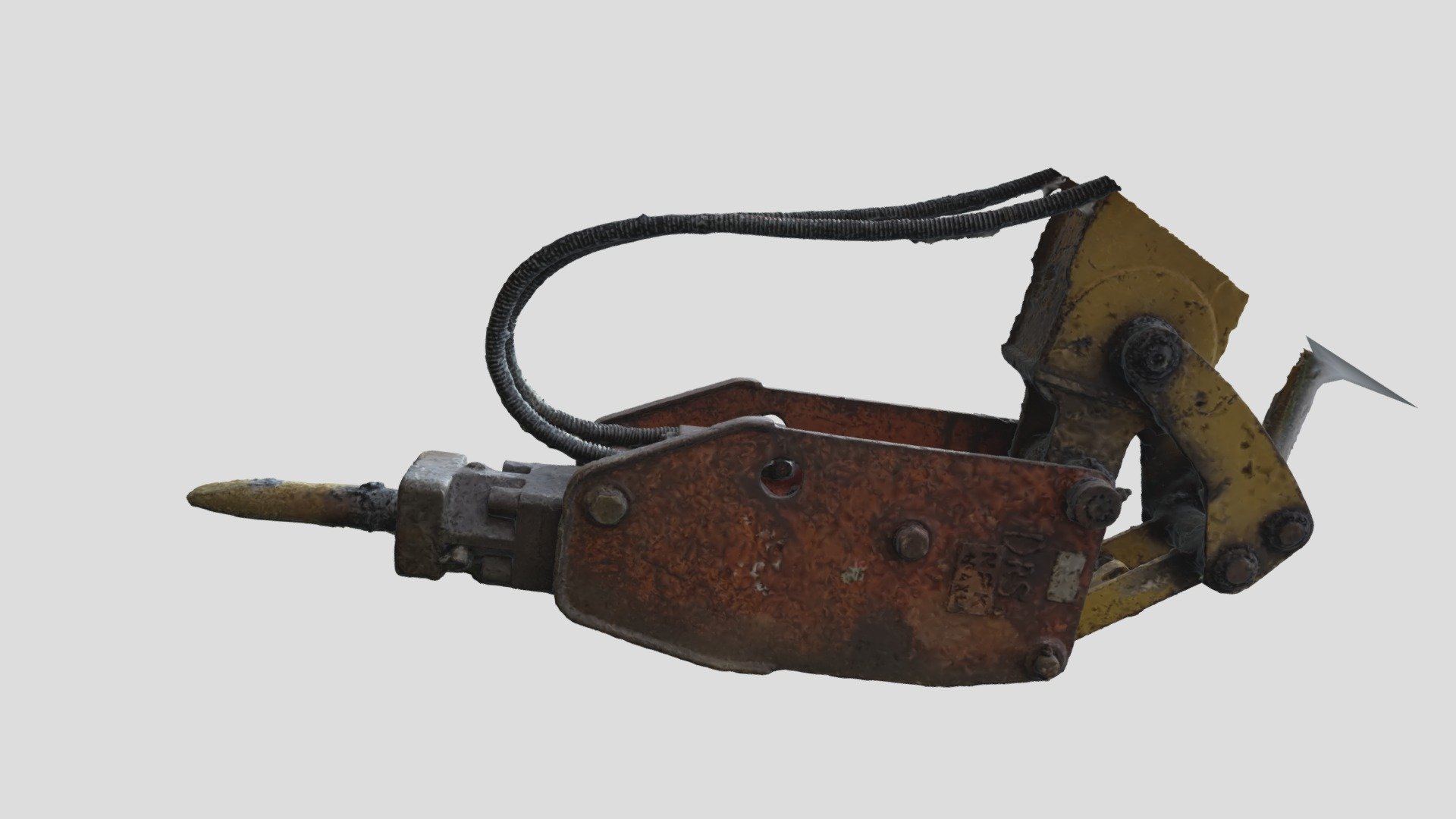 Rock crush attachment - construction equipment - Buy Royalty Free 3D ...
