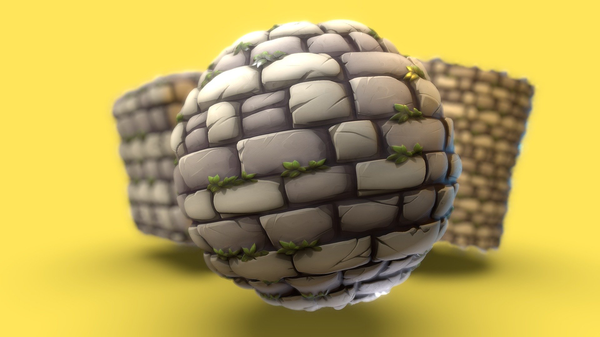 Stylized PBR Texture / Material Brick Wall - Buy Royalty Free 3D model ...