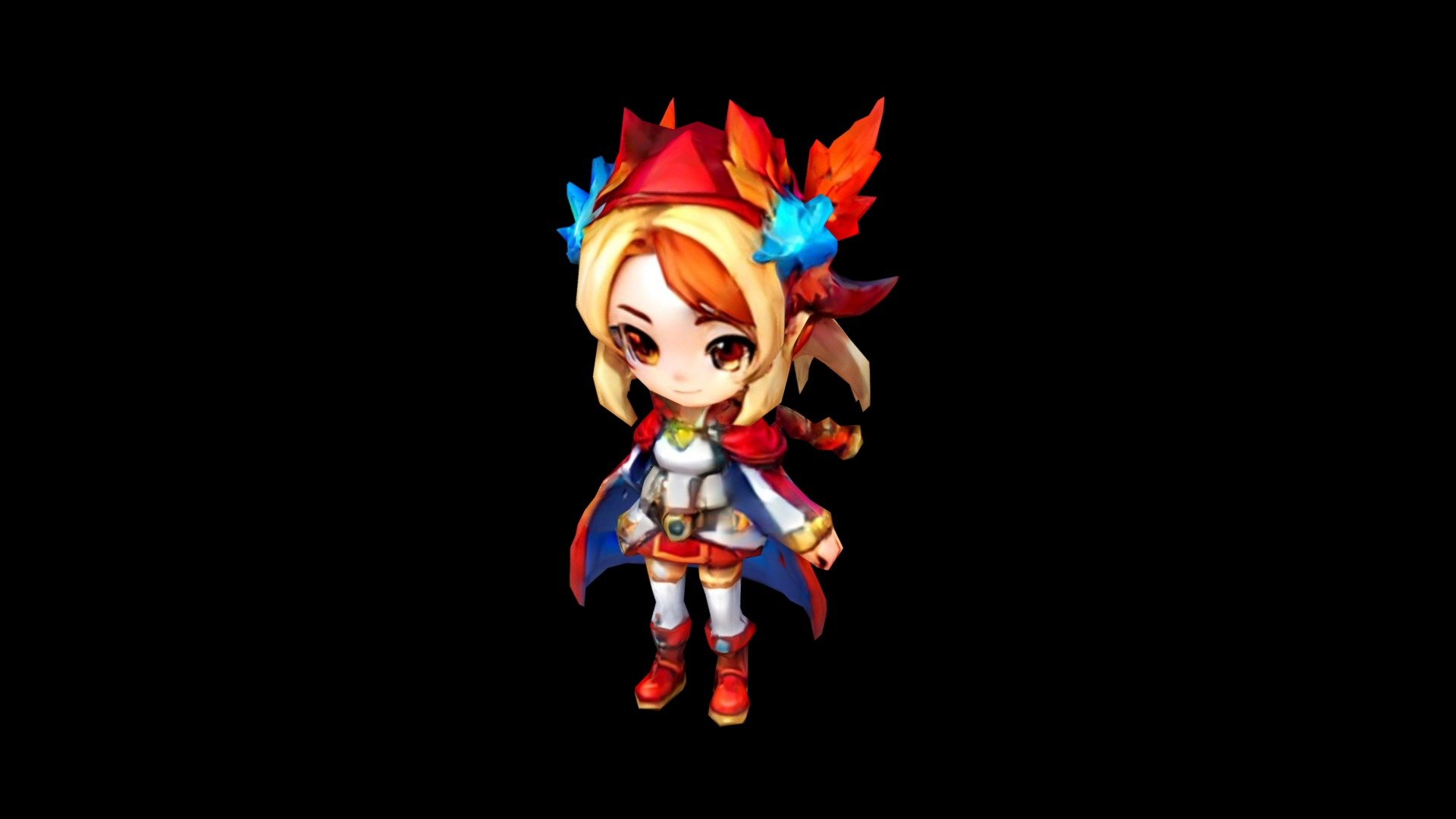 A character illustration of a female hero wearin - Download Free 3D ...