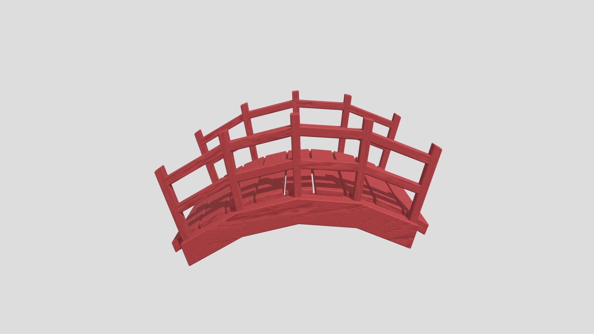 Oriental Wooden Red Bridge Low Poly - Download Free 3D model by ...