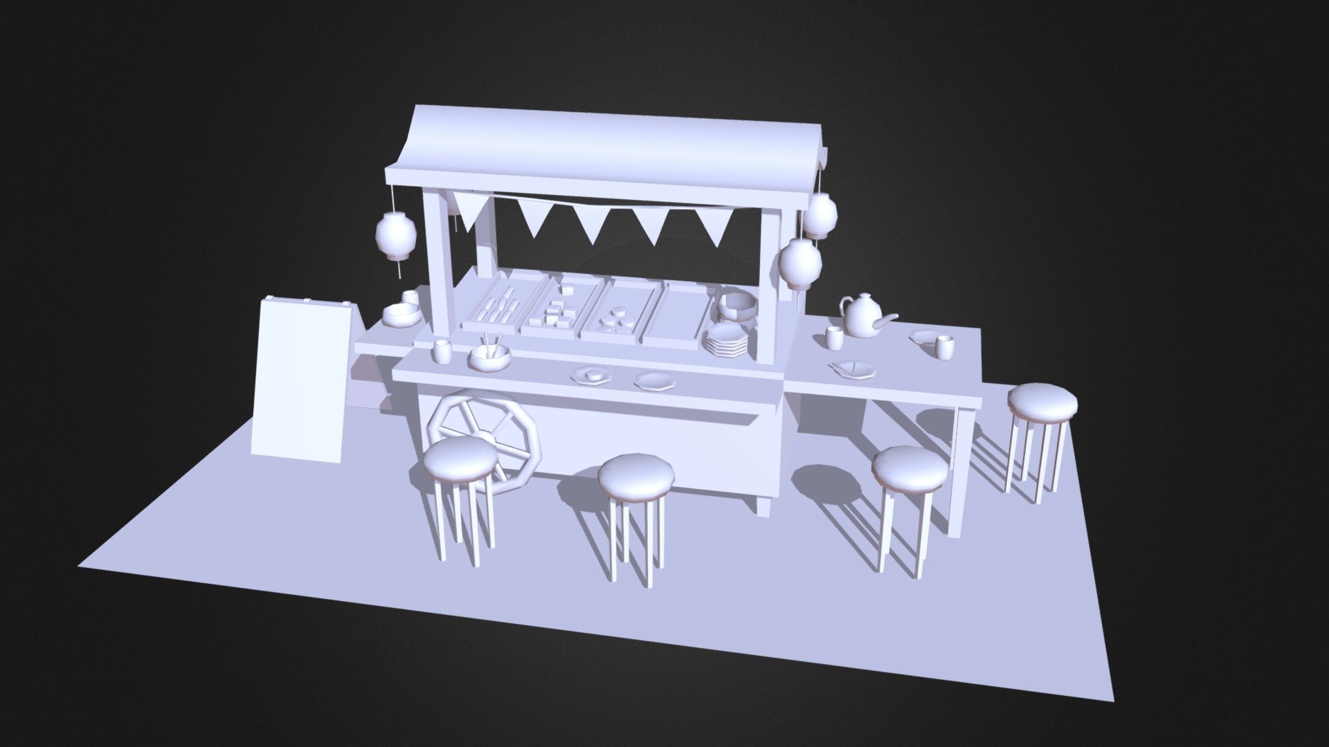 Mobile Sushi Stand model - 3D model by RyanKavanagh [47f8b37] - Sketchfab