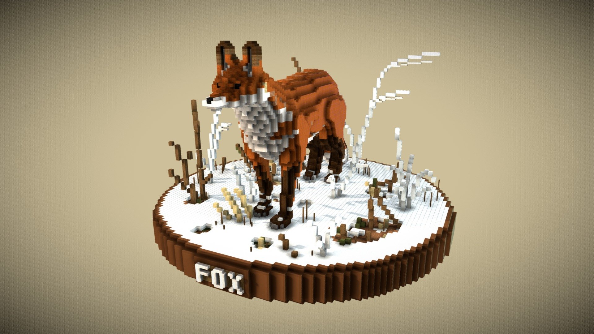 [Minecraft] fox - 3D model by BREA (@breascraftlist) [47fcdbd] - Sketchfab