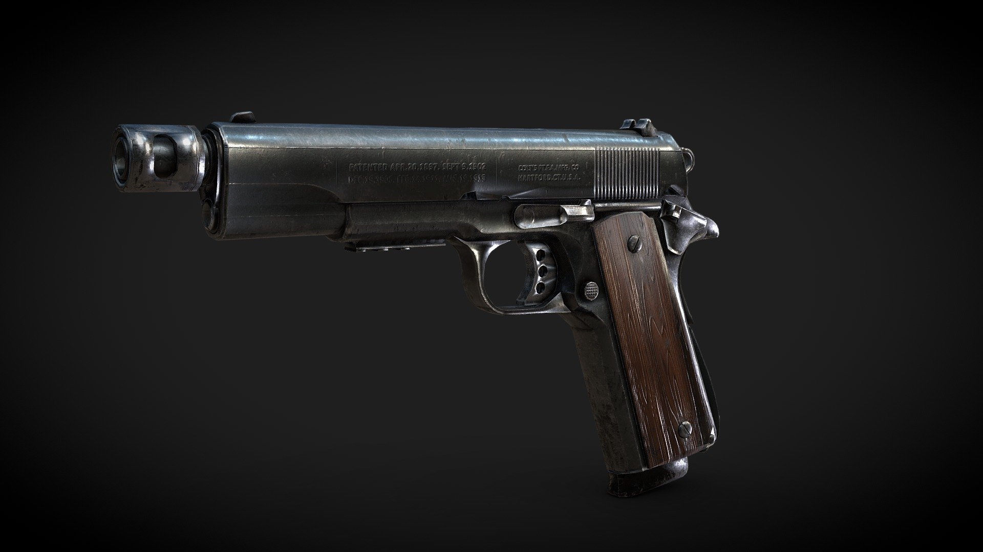 M1911 Basic - Download Free 3D model by GameDev Nick (@GameDevNick ...