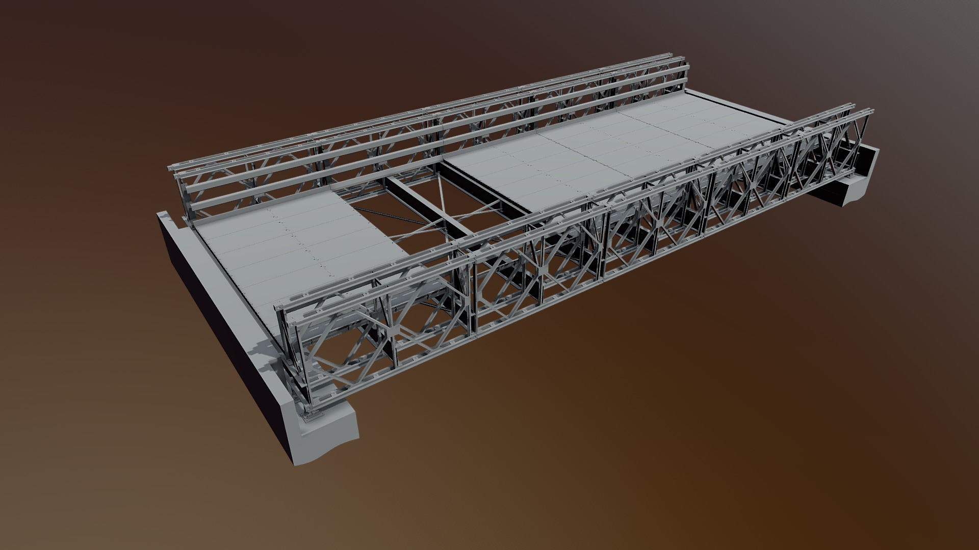 6 Bay (88ft) MU Bridge, 24.1ft Roadway. - 3D model by Sunbelt Rentals ...