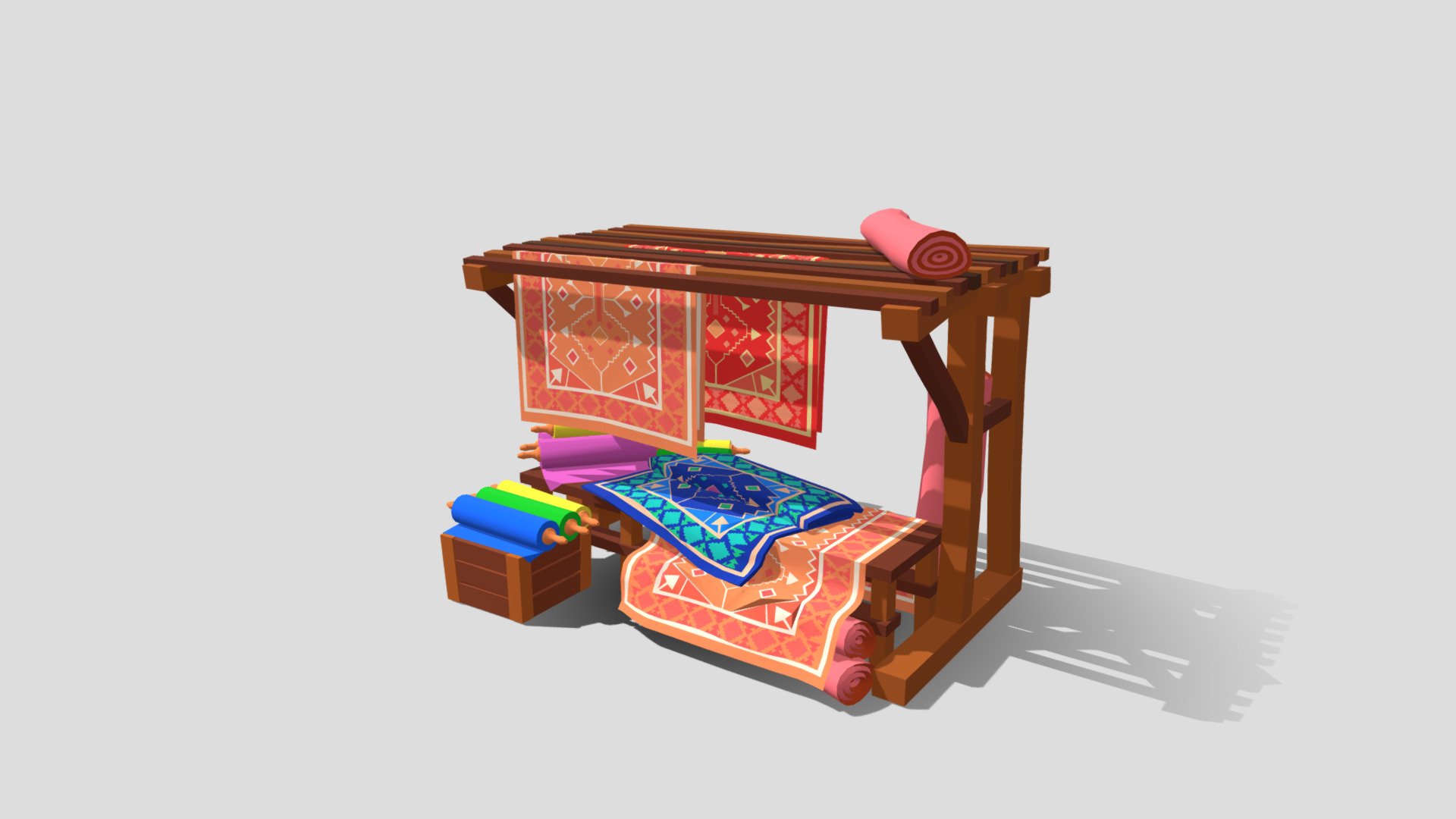 Low poly Market Stall 2 - Download Free 3D model by assetfactory ...