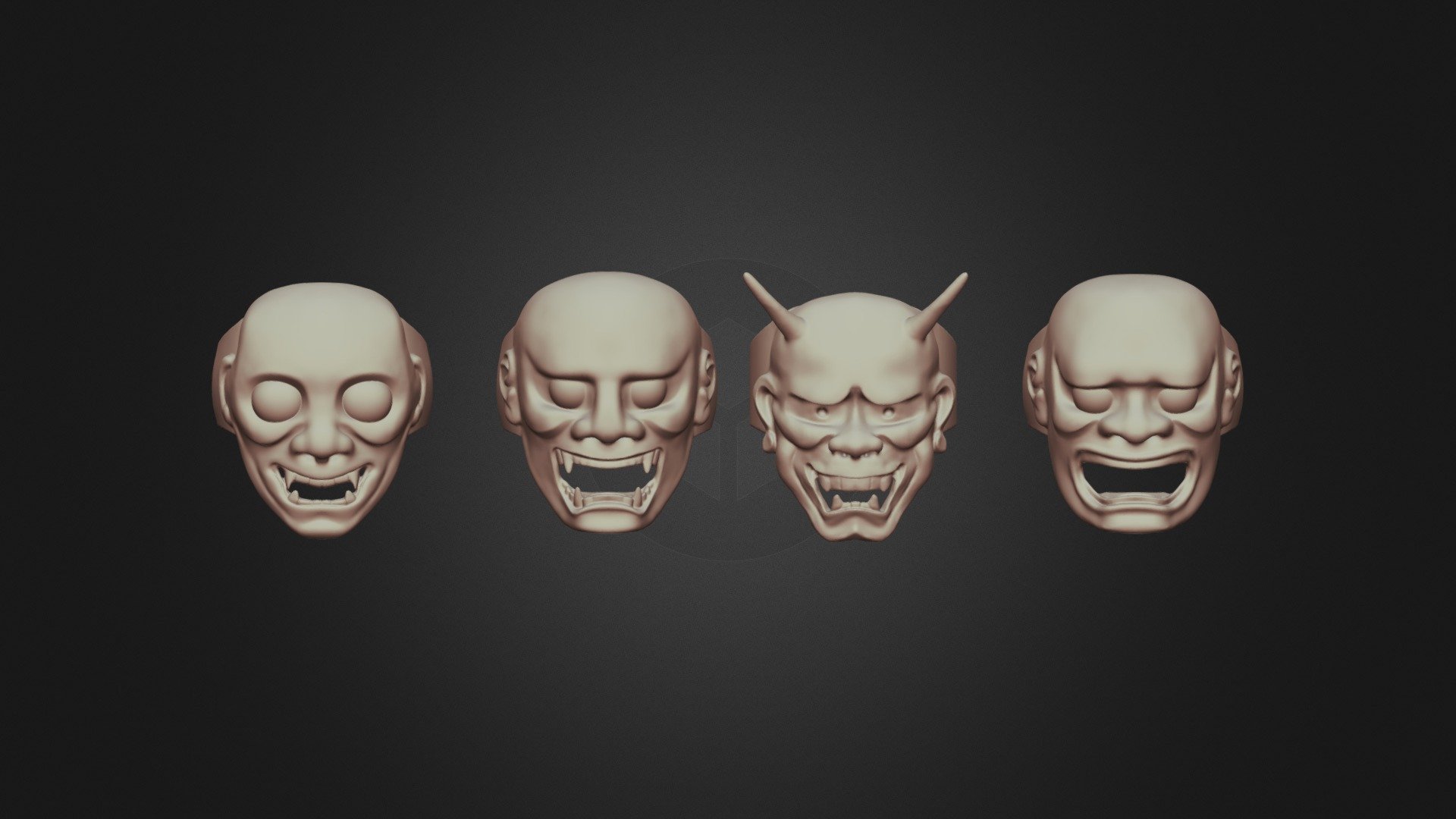 Mask Japanese - 3D model by quang.sjlk [480cf4d] - Sketchfab