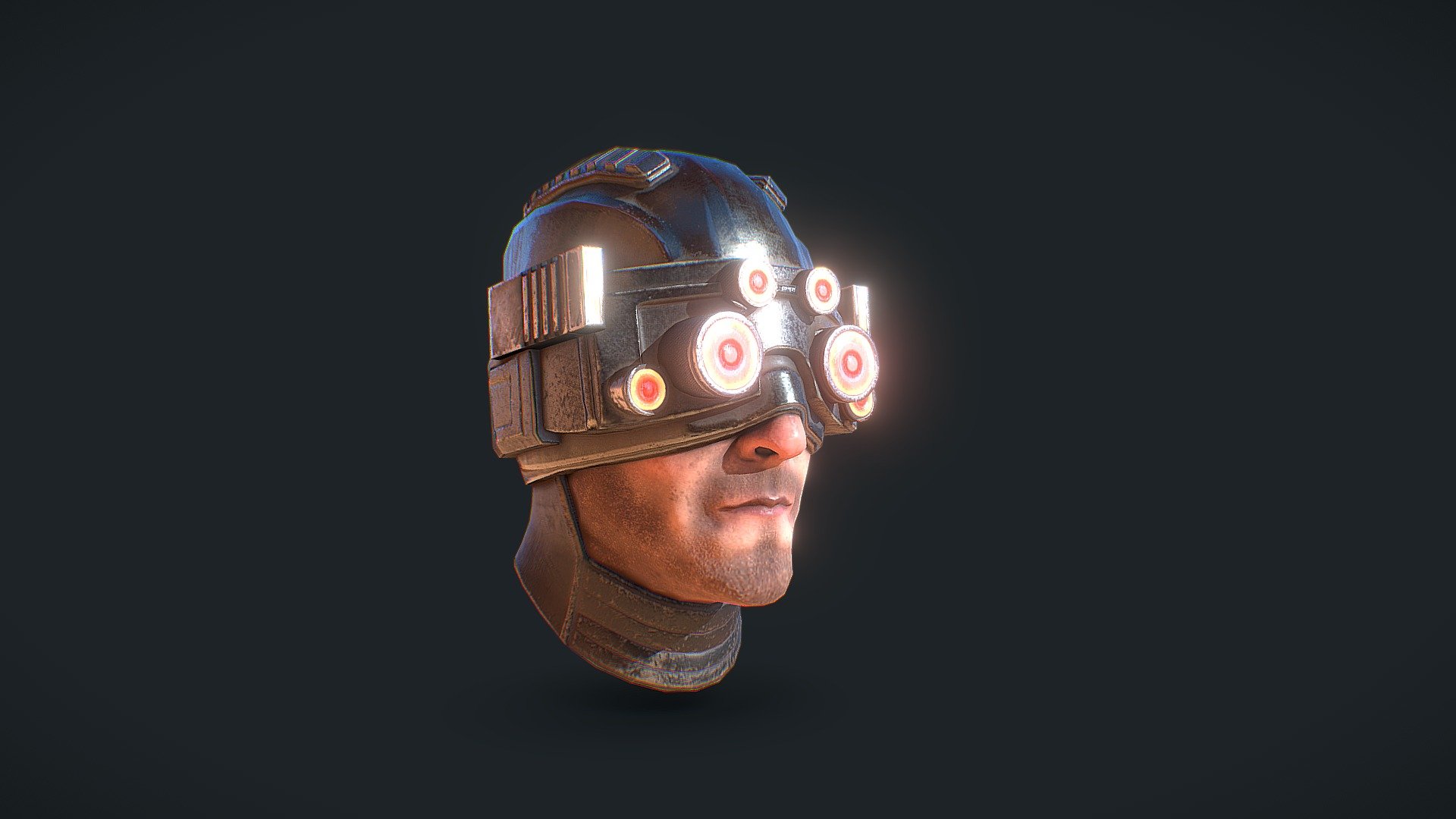 head cyber helmet 1 - 3D model by Vladislav Barzo (@penguine_stepka ...