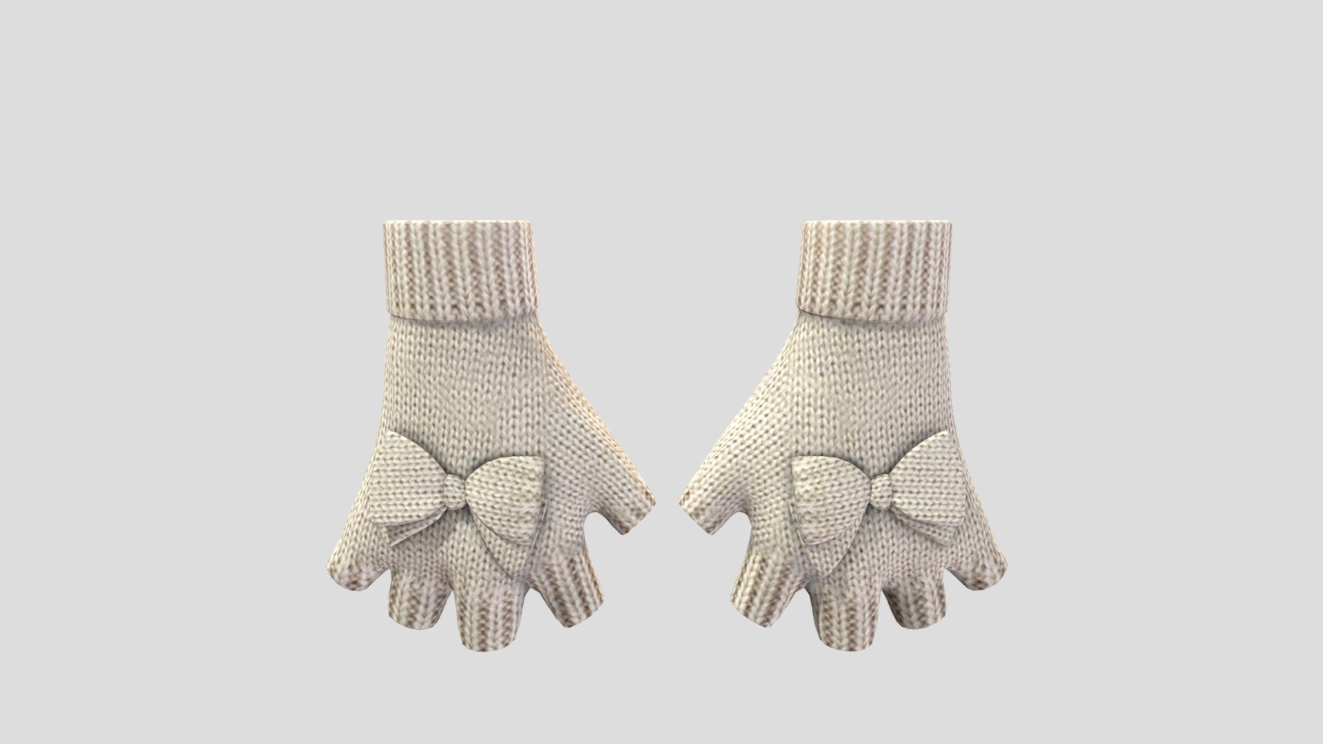 Female Handwarmers Fingerless Knit Gloves - Buy Royalty Free 3D model ...