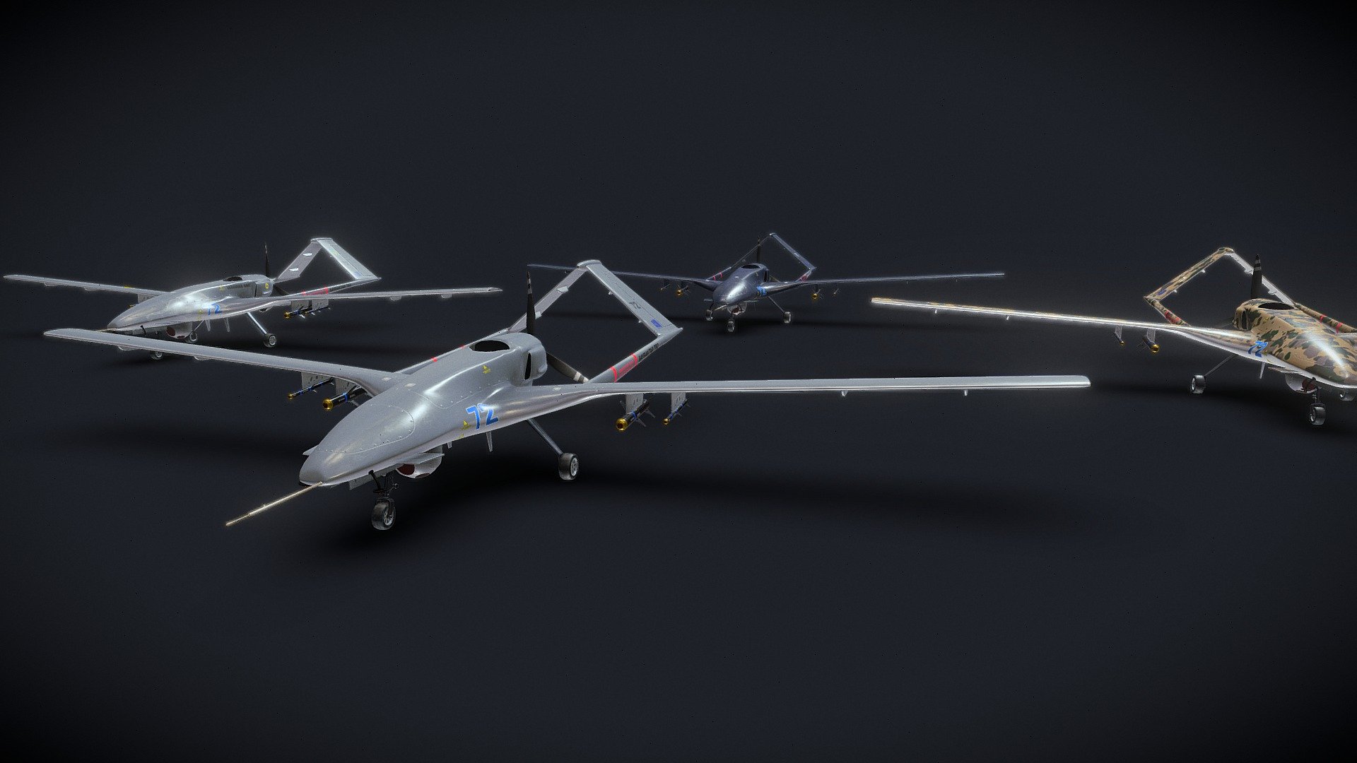 Baykar Bayraktar TB2 Drone - Game-Ready - Buy Royalty Free 3D model by ...