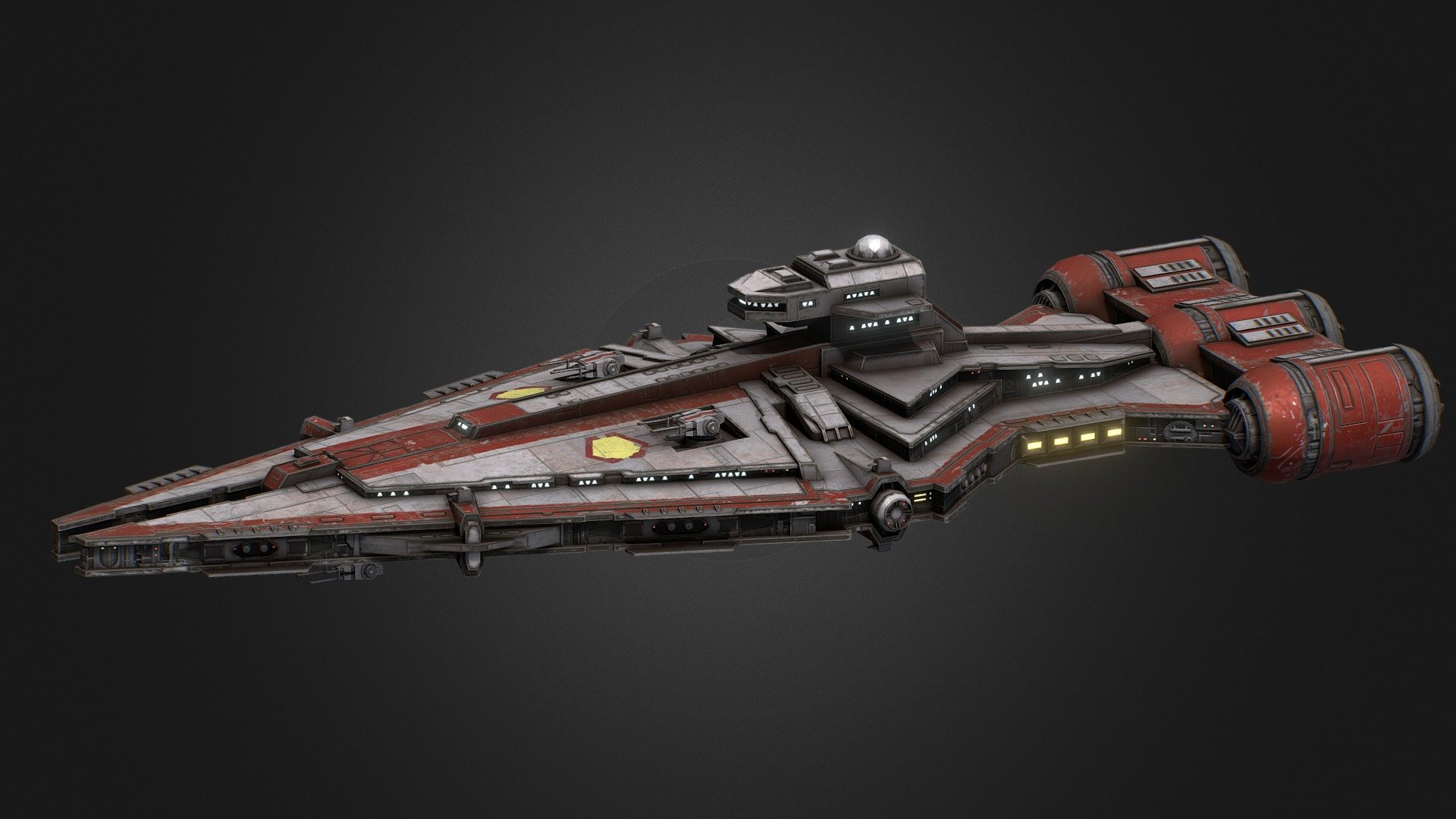 Republic Arquitens Frigate - Collab/Commission - 3D model by Kharak ...