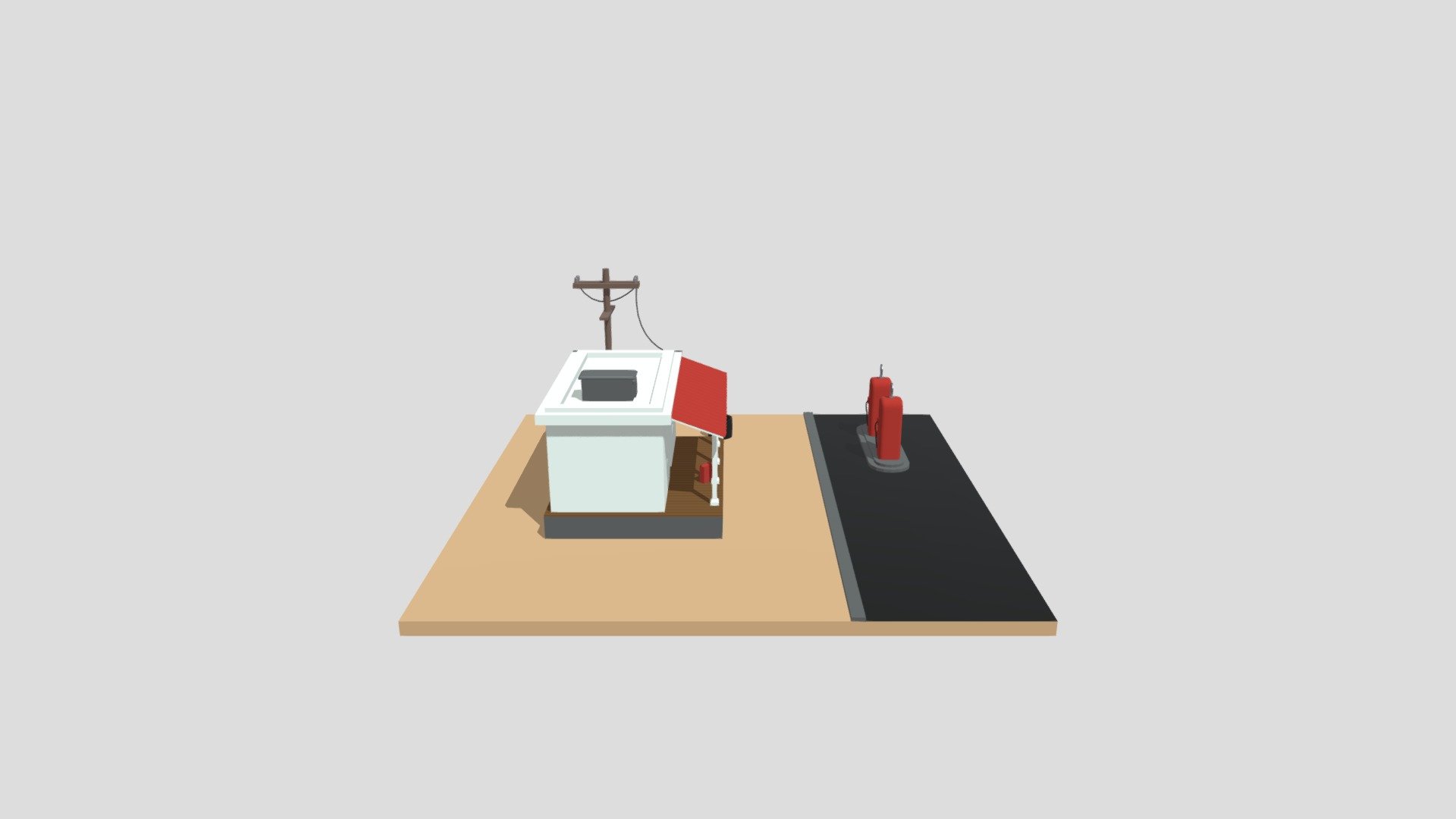 Low Poly Fuel Gas Station Made In Blender By JV - 3D model by Jesper.v ...