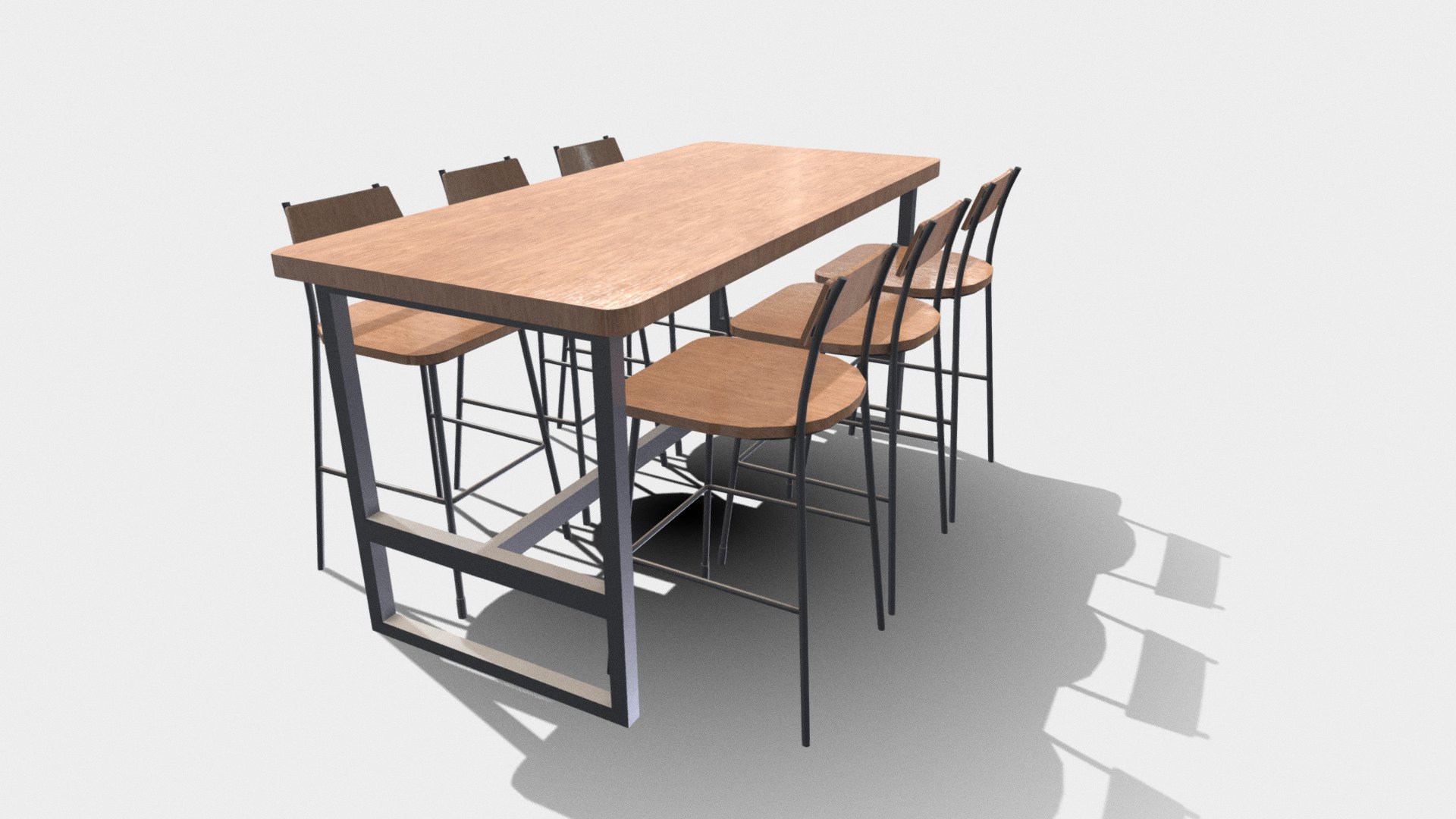 Coffee Shop High Chair And Table - 3D model by cuankiproduction ...