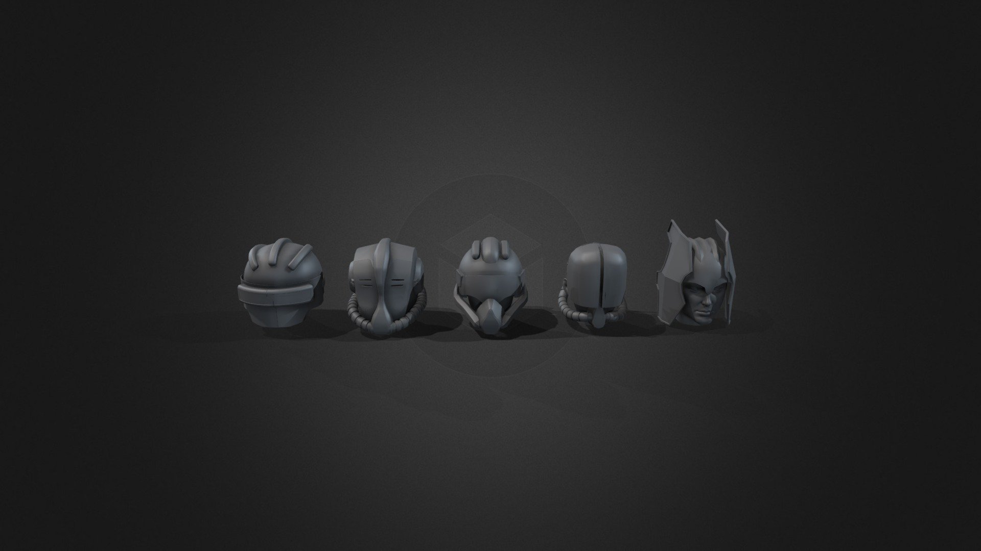 helmet-set (2D-3D) - 3D model by Ruben Vranken (@rubenvrankentab ...