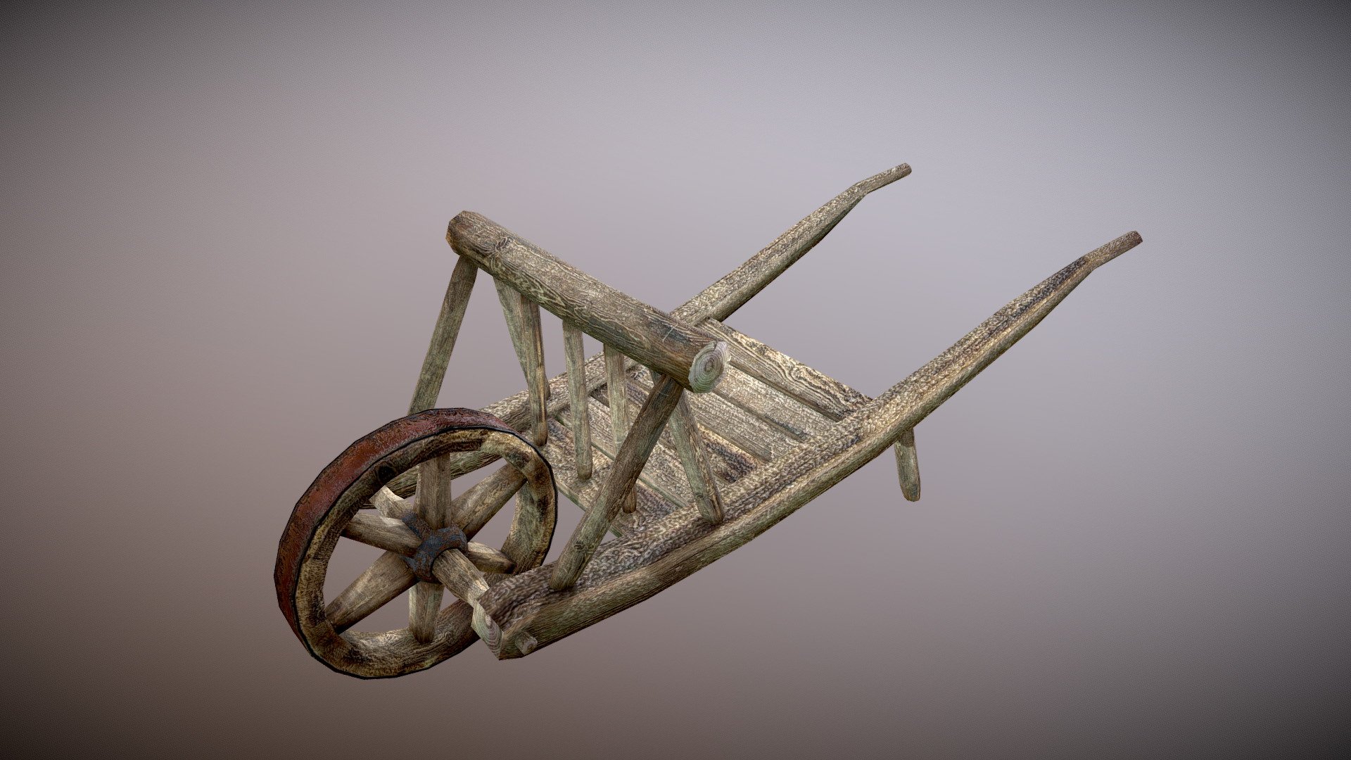 Wooden Wheelbarrow - Download Free 3D model by Peter Nox (@Peter.Nox ...