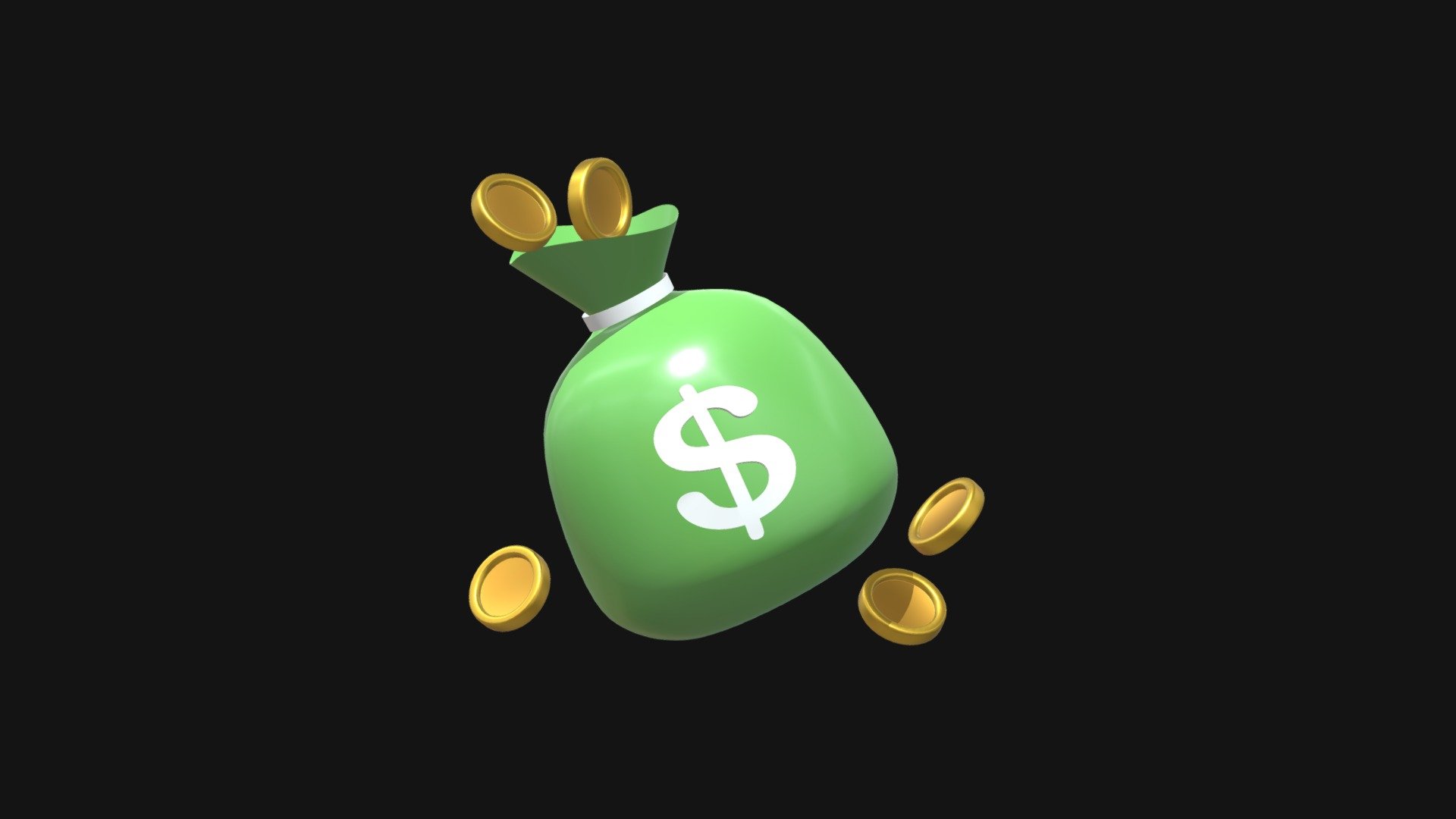 Gold Bag icon - Buy Royalty Free 3D model by arc.jabbar (@arc_jabbar ...