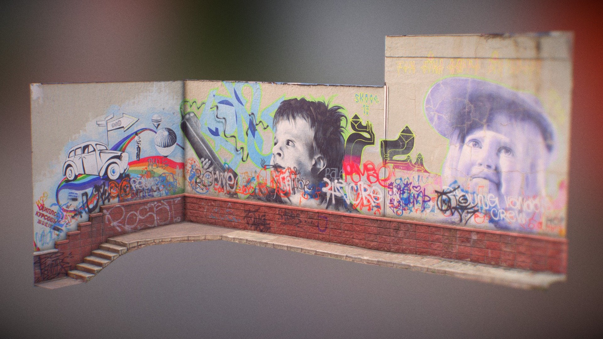 Graffiti Art wall - 3D model by Yuri Kruglov (@YuriKruglov) [4835fc8 ...