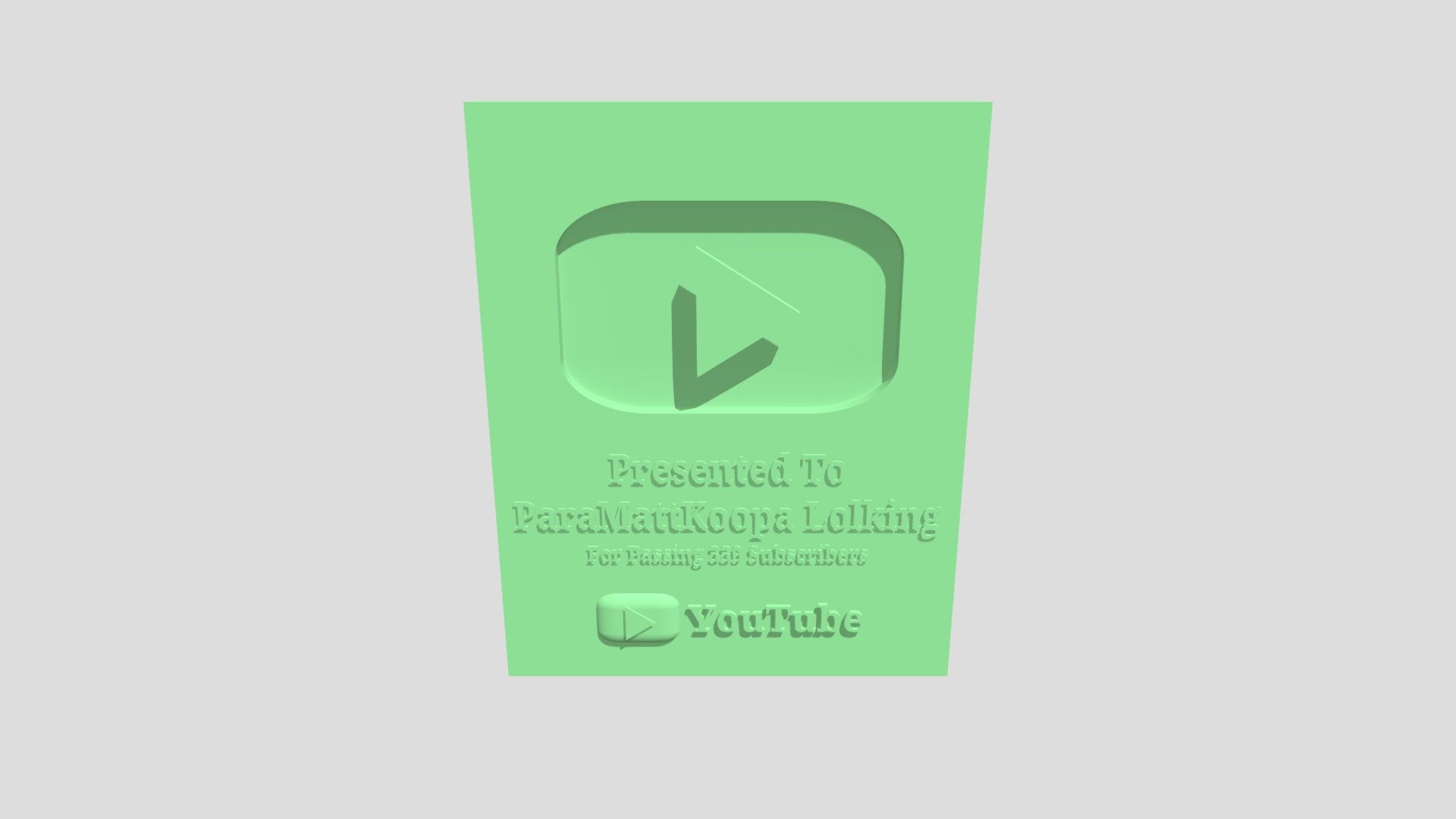 You Tube Play Button FAKE - 3D model by stoopidnerdboi [4839d97 ...