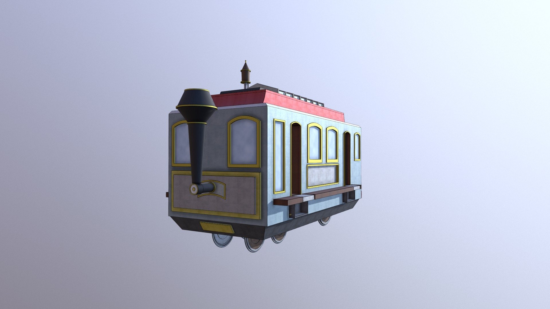 Old-Fashioned Trolley - 3D model by Alexander (@ayeh) [483b502] - Sketchfab