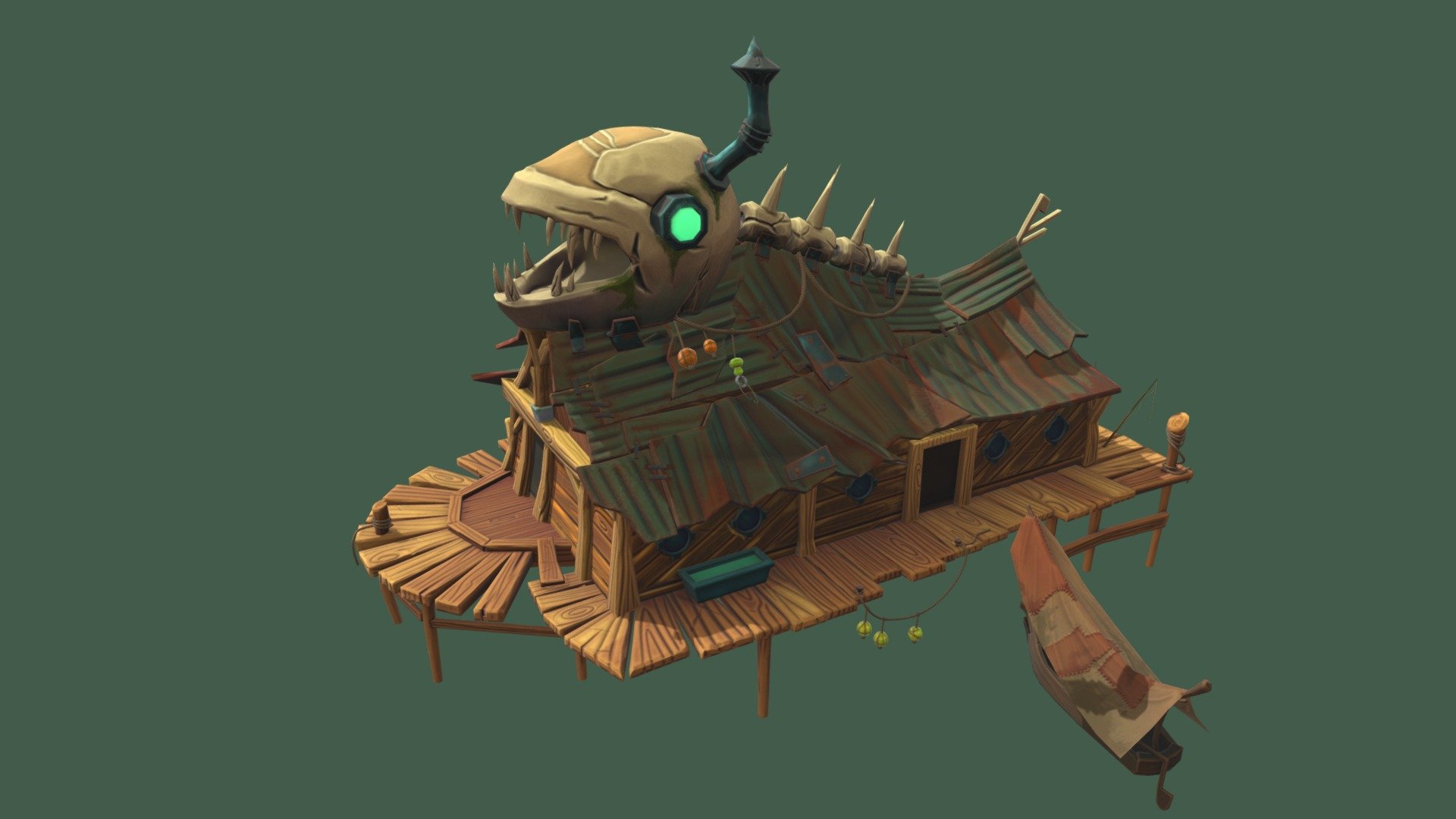 Fish wizard's house - 3D model by luntica [484ee61] - Sketchfab