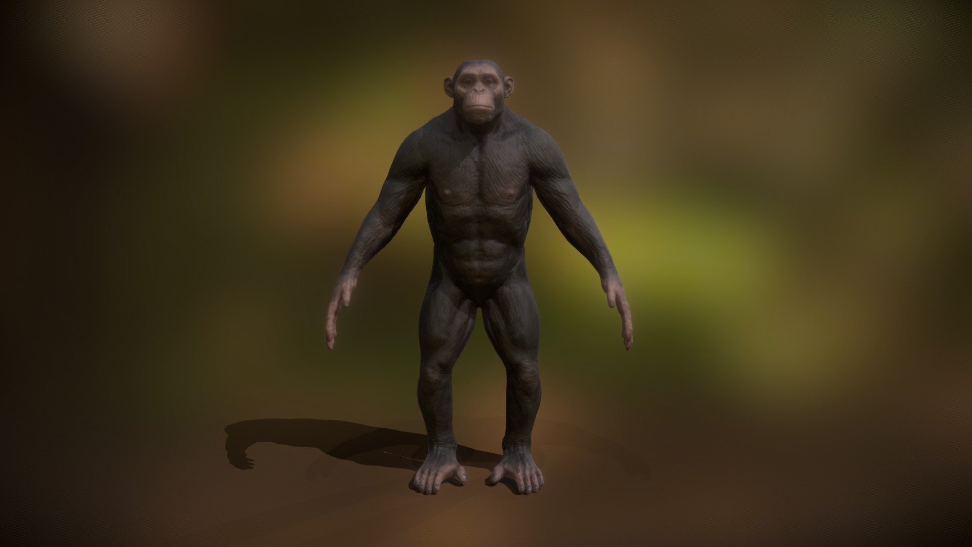 Chimpanzee - 3D model by b3ngon (@benbeauart) [484f15f] - Sketchfab
