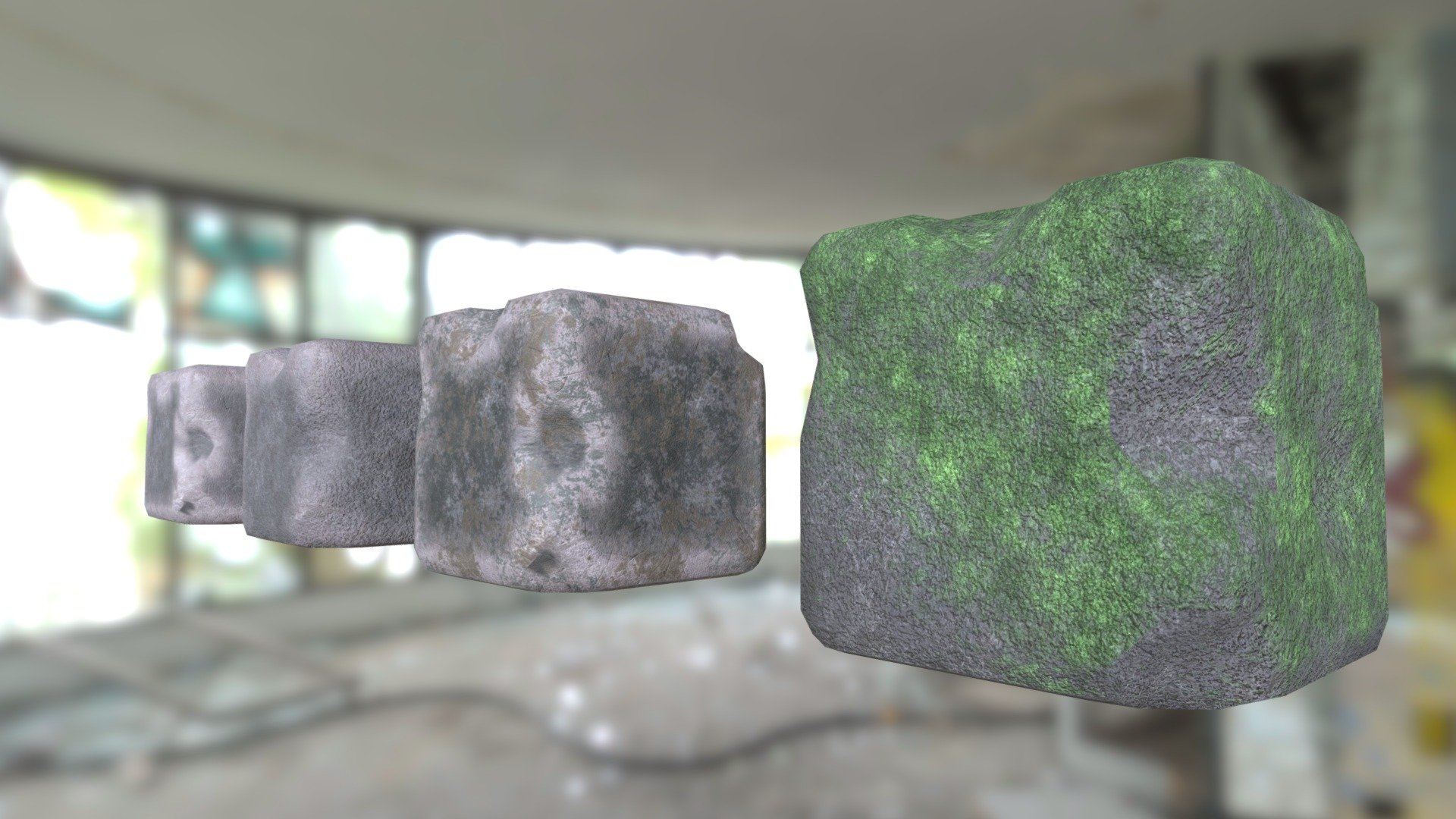Smooth Damaged Rock Slab Collection - Download Free 3D model by ...