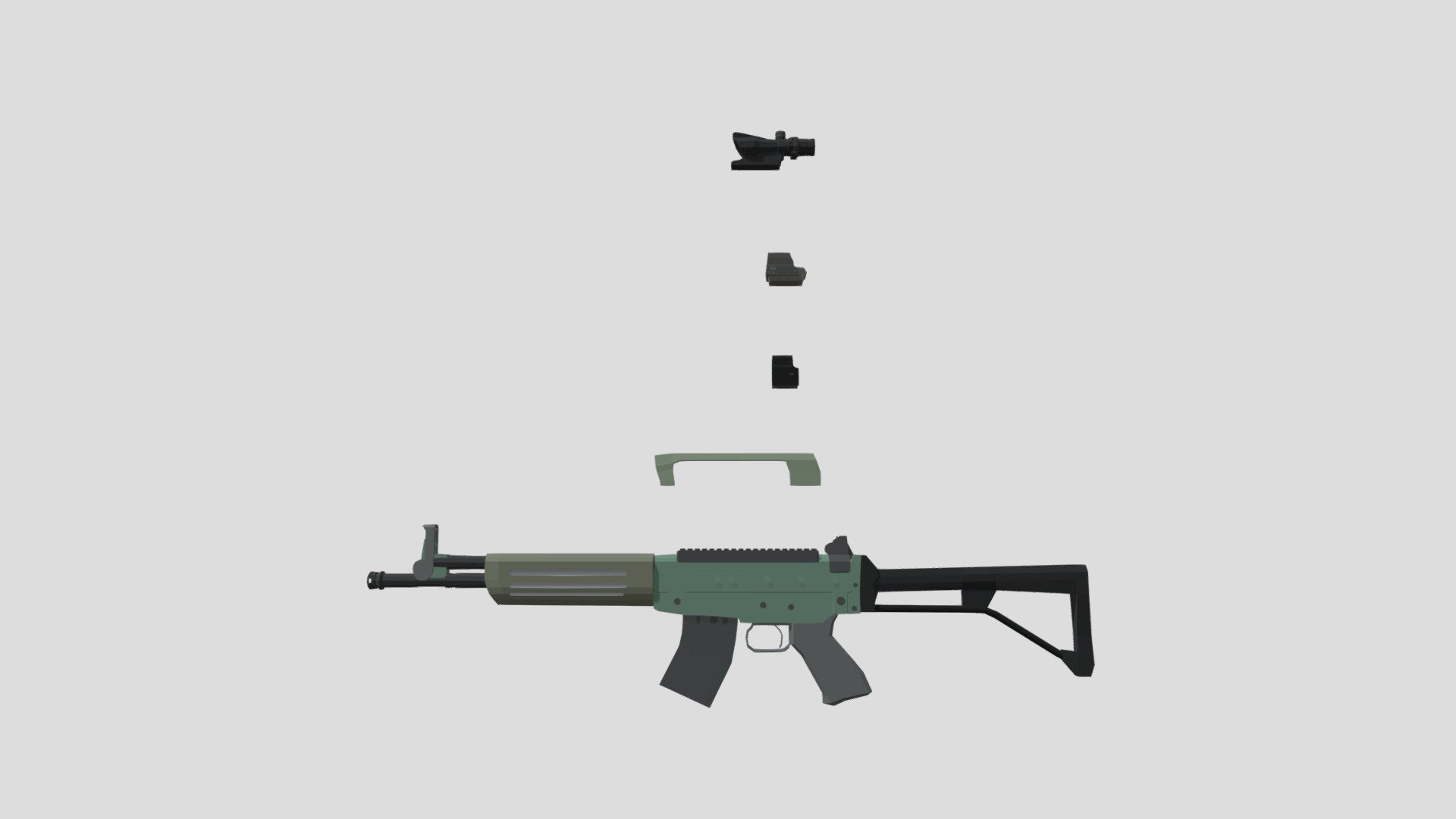 Low poly AR-70-90 - 3D model by Spin Spring (@diamond_raider) [485cbf2 ...