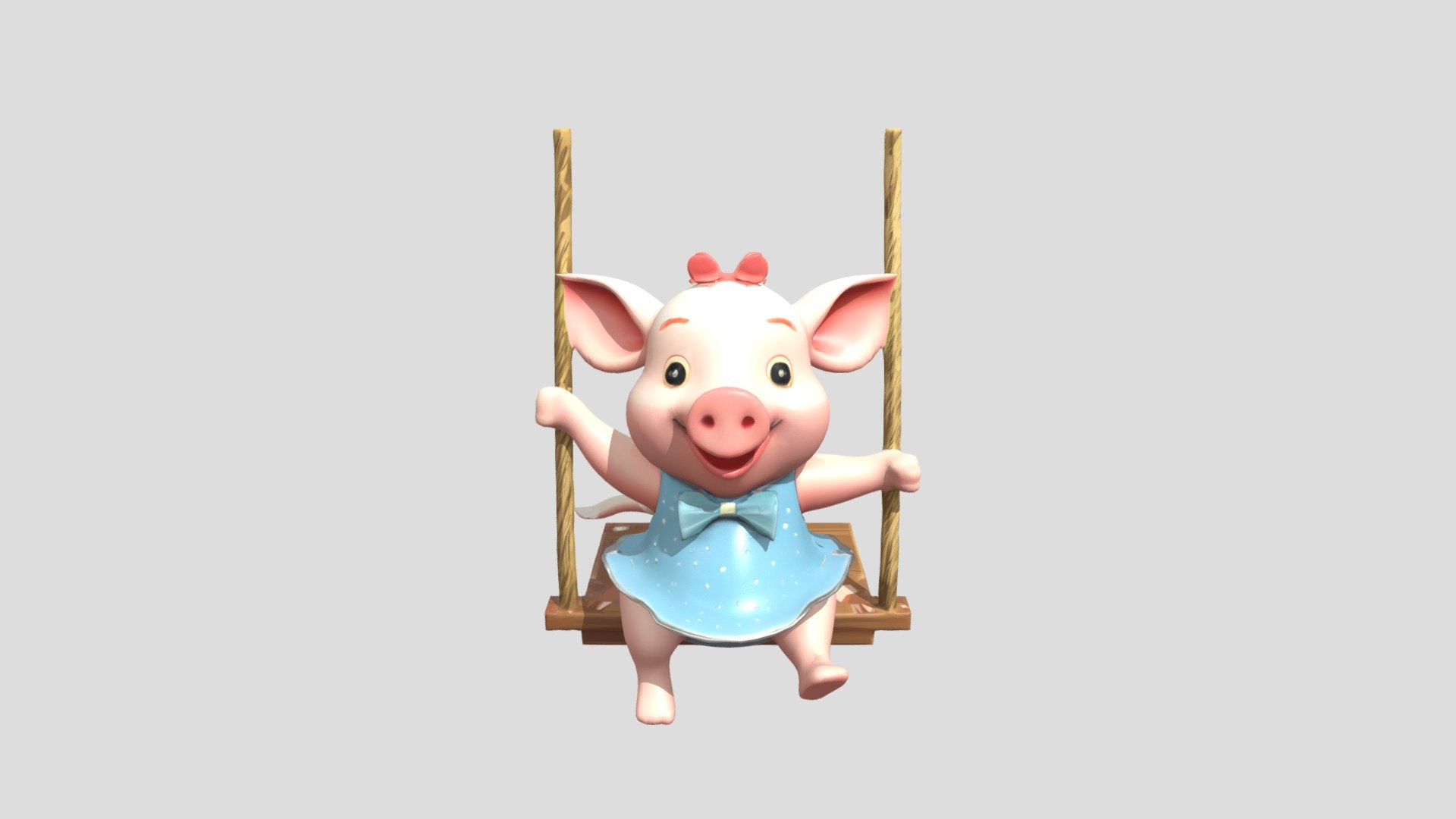 Piglet on a swing - 3D model by Khromchenko [485d815] - Sketchfab