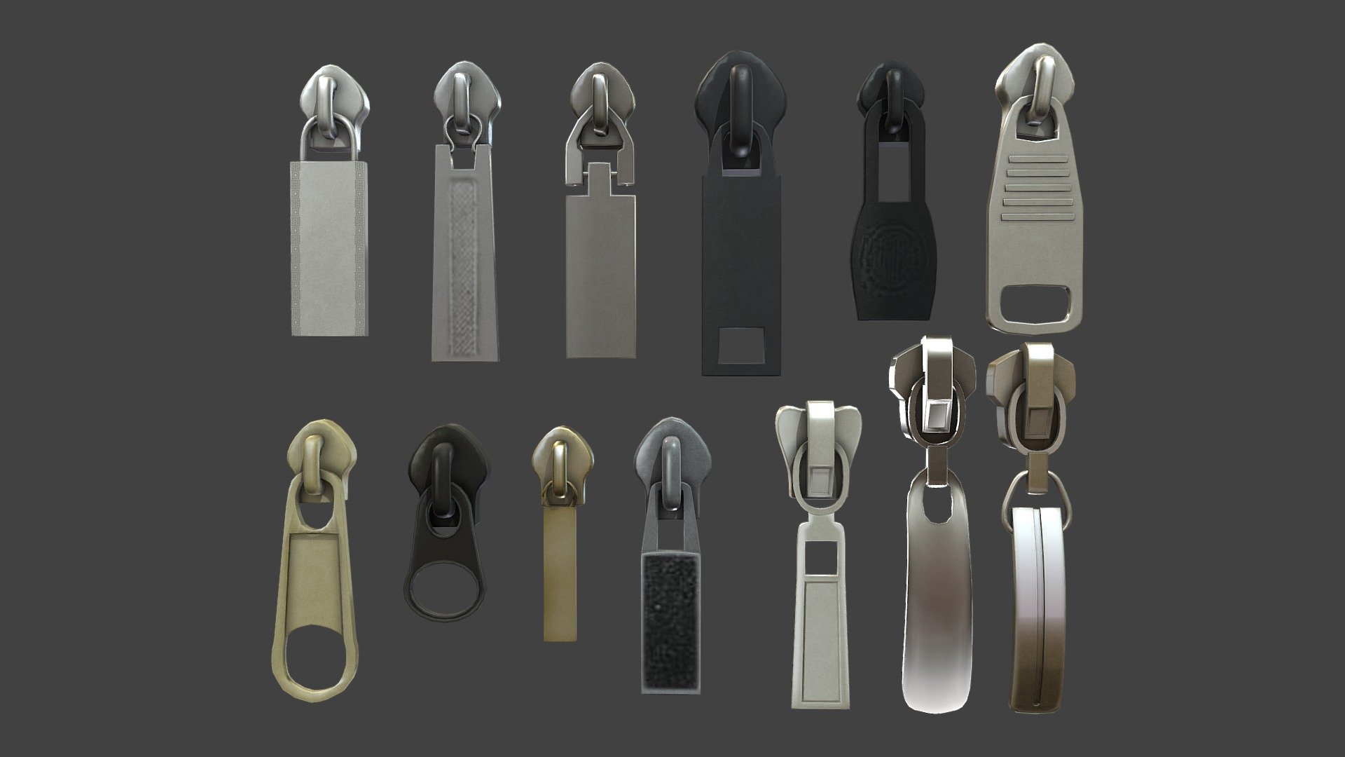 13 Zipper Set - Buy Royalty Free 3D model by 3dia [485e5b3] - Sketchfab ...