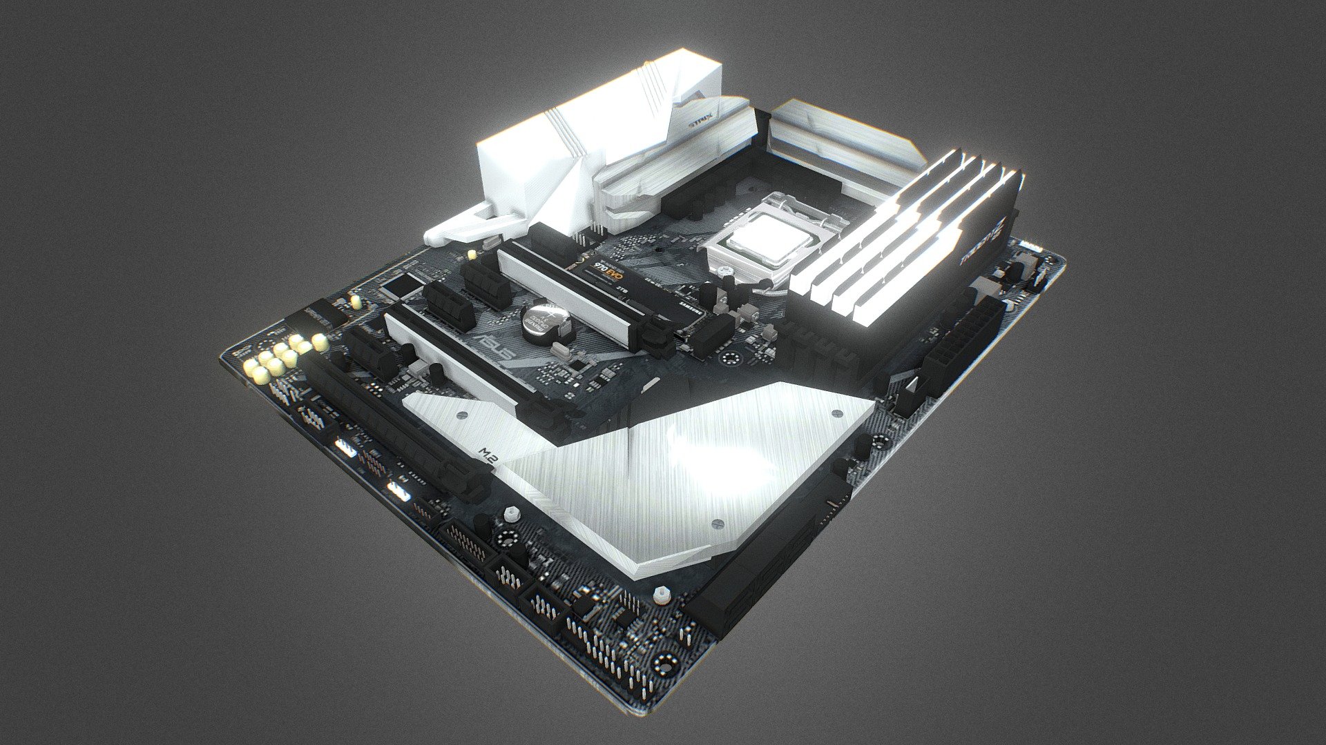ROG STRIX Z370-E Gaming Motherboard 3D Model - Download Free 3D model ...