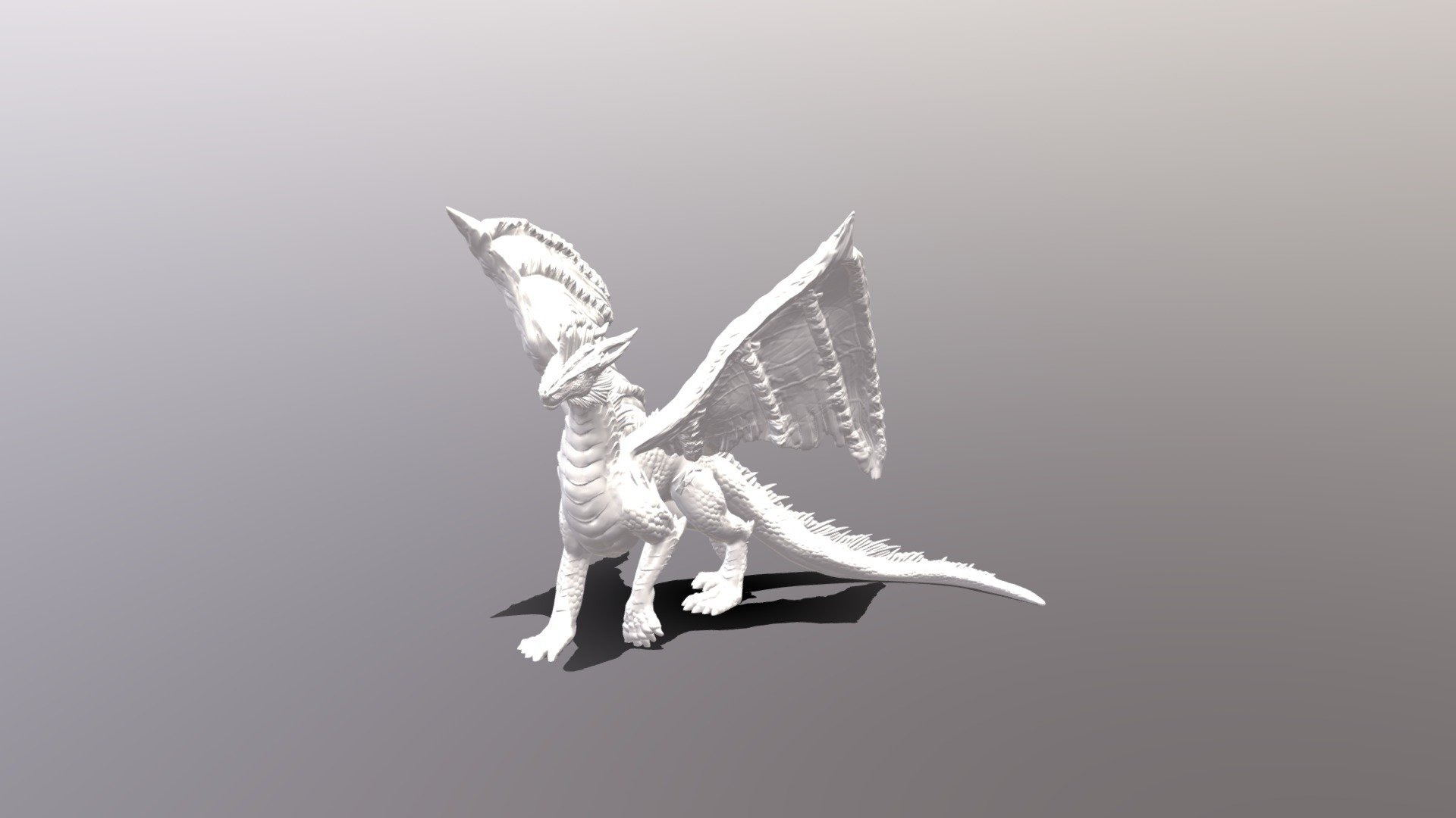 Silver_Dragon_-_No_Base - 3D model by KyL0N [486ab13] - Sketchfab