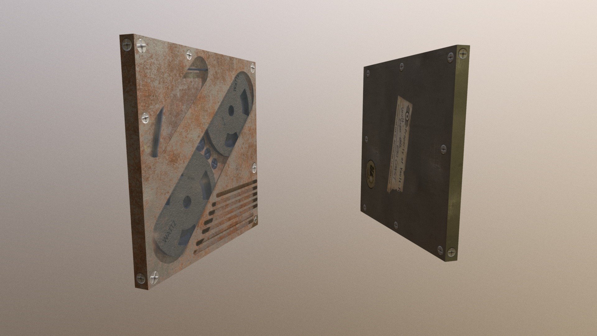 Holotape WATTZ Fallout 3 new and rusted - Buy Royalty Free 3D model by ...