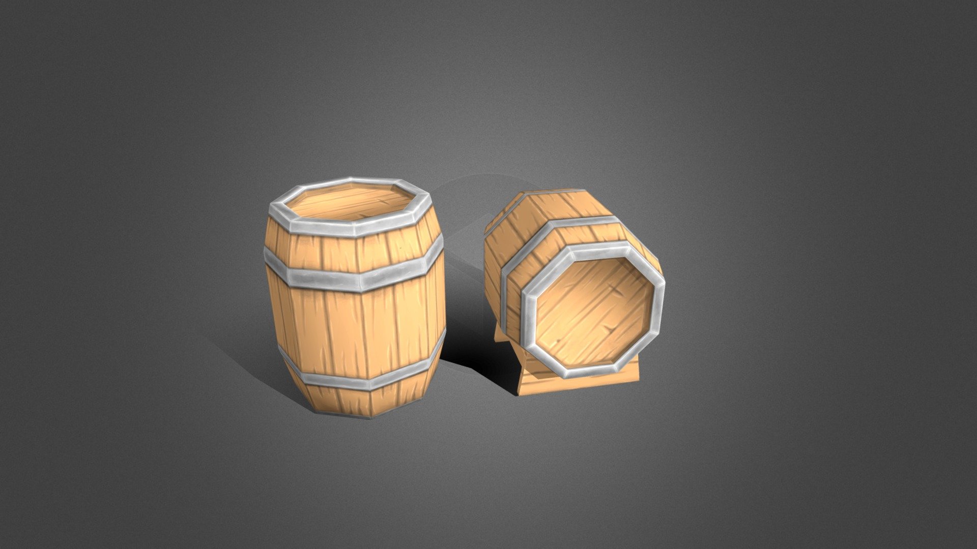 Low Poly | Hand Painted | Barrels - 3D model by eakka (@simonederiu ...