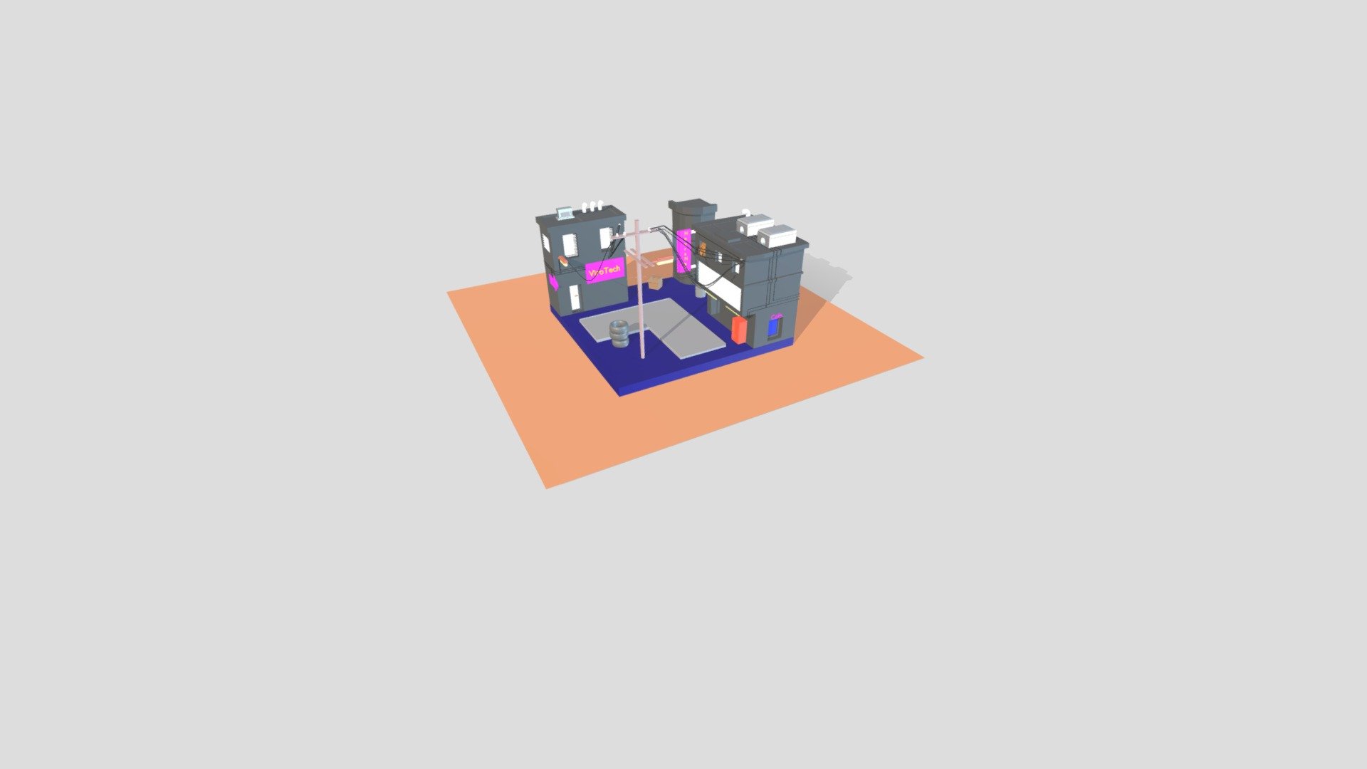 Low Poly Cyberpunk City - Download Free 3D model by toumbous ...