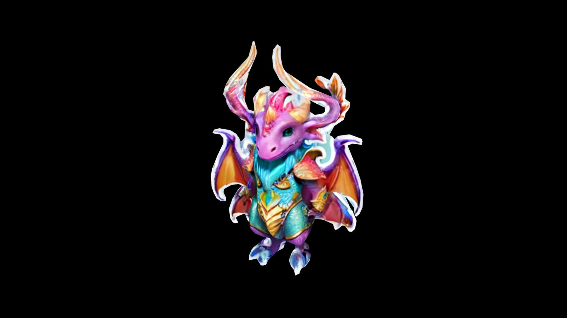 Stunning Purple Dragon Sticker Displayed - Download Free 3D model by ...