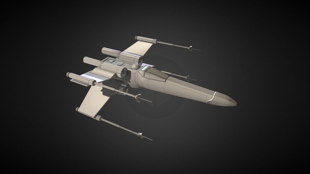 X-Wing Low Poly - 3D model by Guillem (@guillempf) [48778db] - Sketchfab