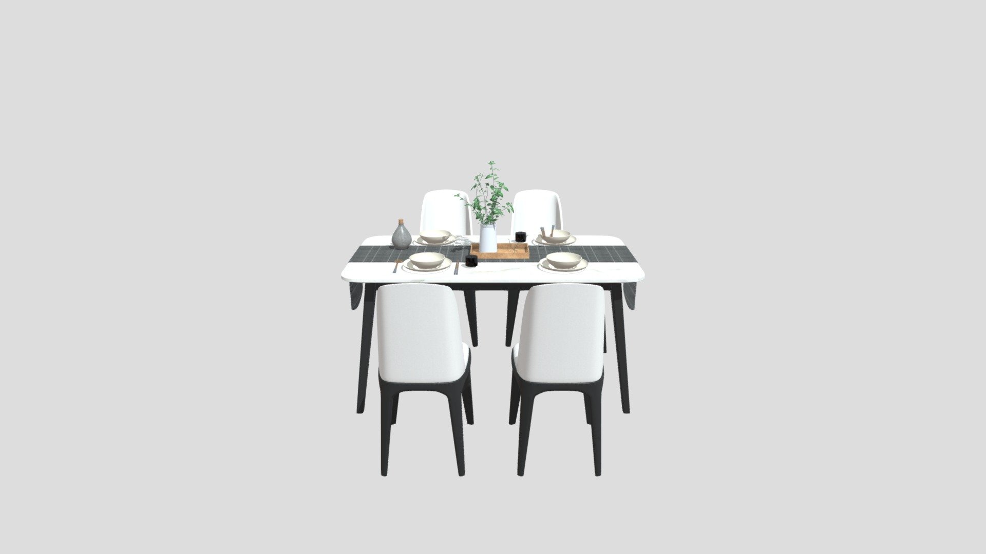 Dining Table Set - Download Free 3D model by kartike (@kartike.shukla ...