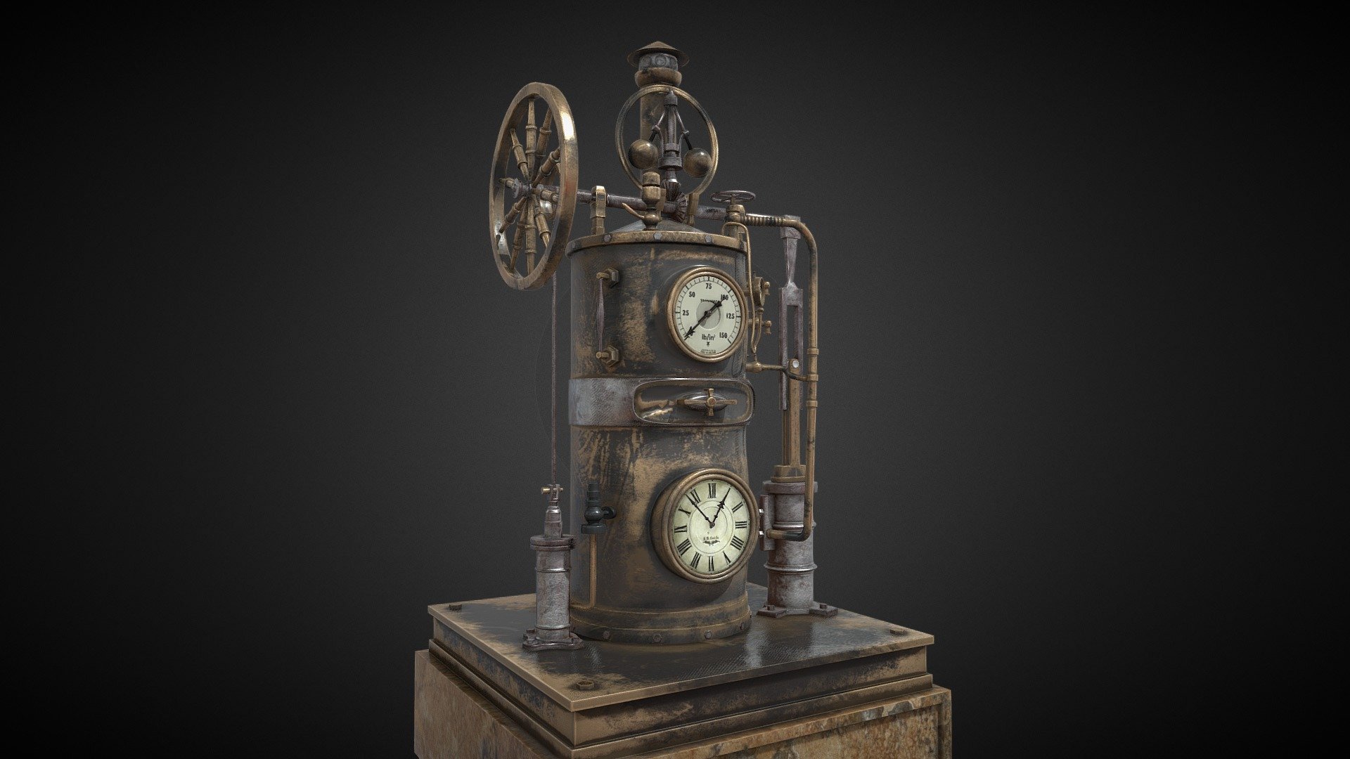 Steampunk Engine - 3D model by bridge_studio [487fd89] - Sketchfab