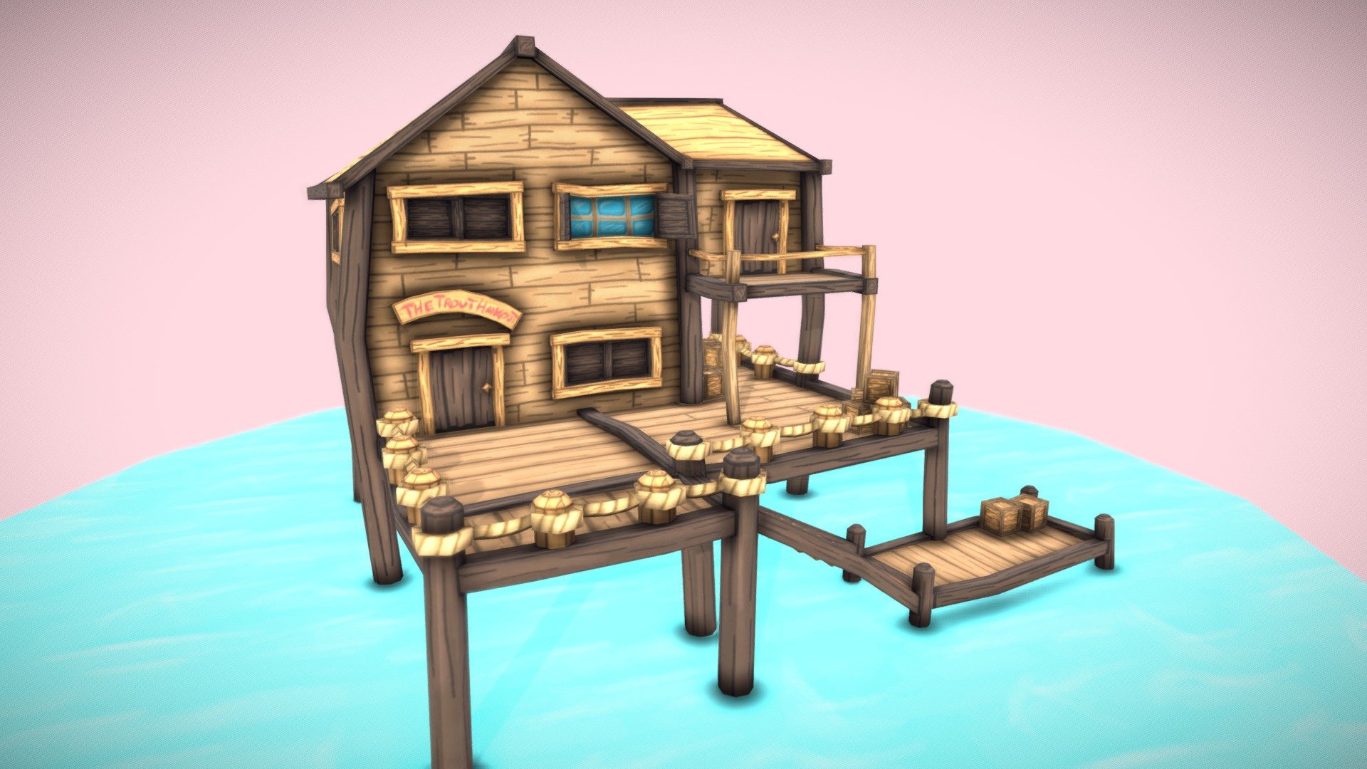Hut On The Water - 3D model by Thomas Finnerty (@Boyrocker) [488415b ...