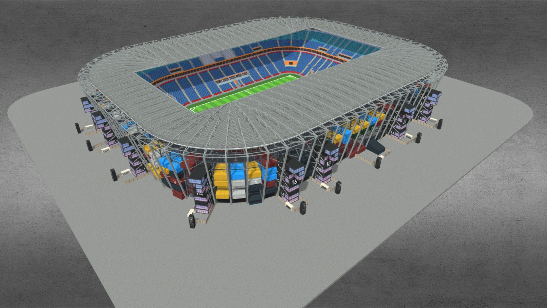 Stadium 974 Qatar - 3D model by nuralam018 [488ac35] - Sketchfab
