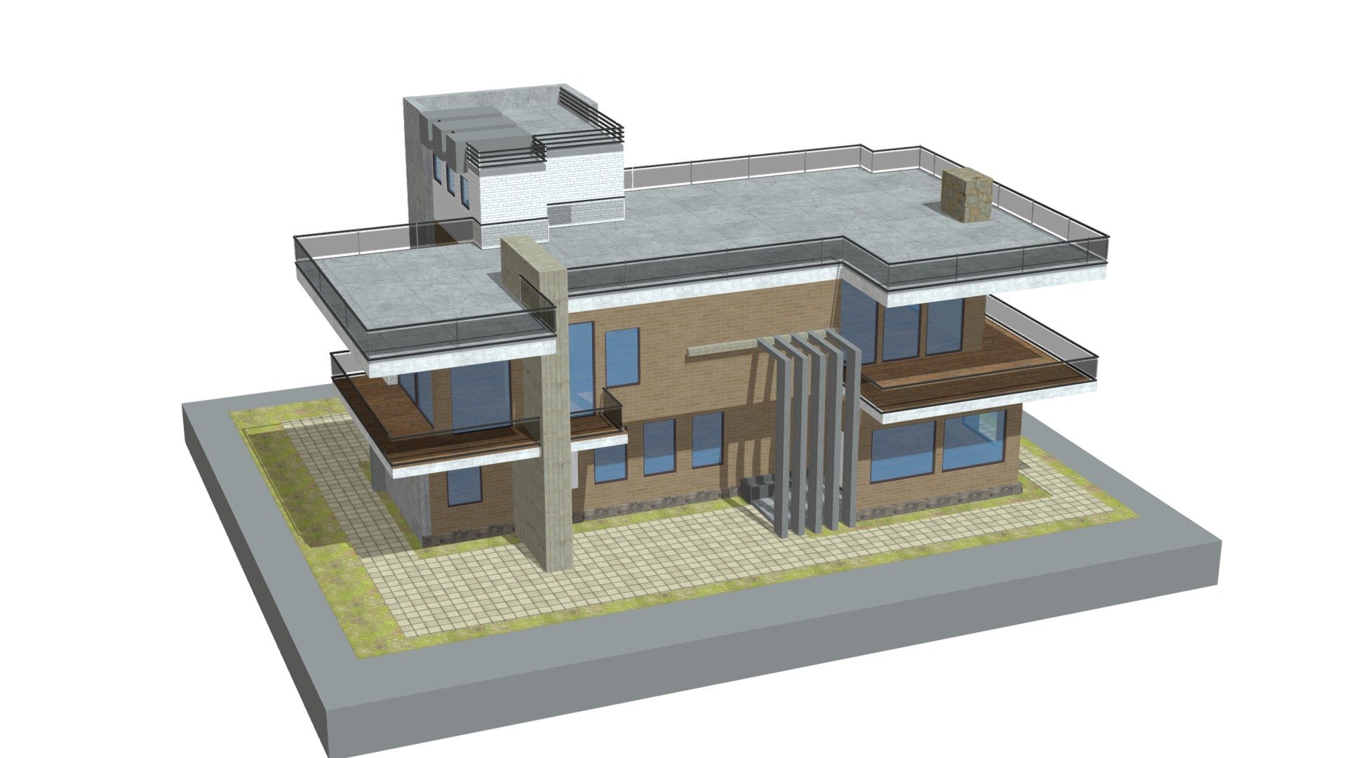 Modern luxury villa house building - Download Free 3D model by zigurat ...