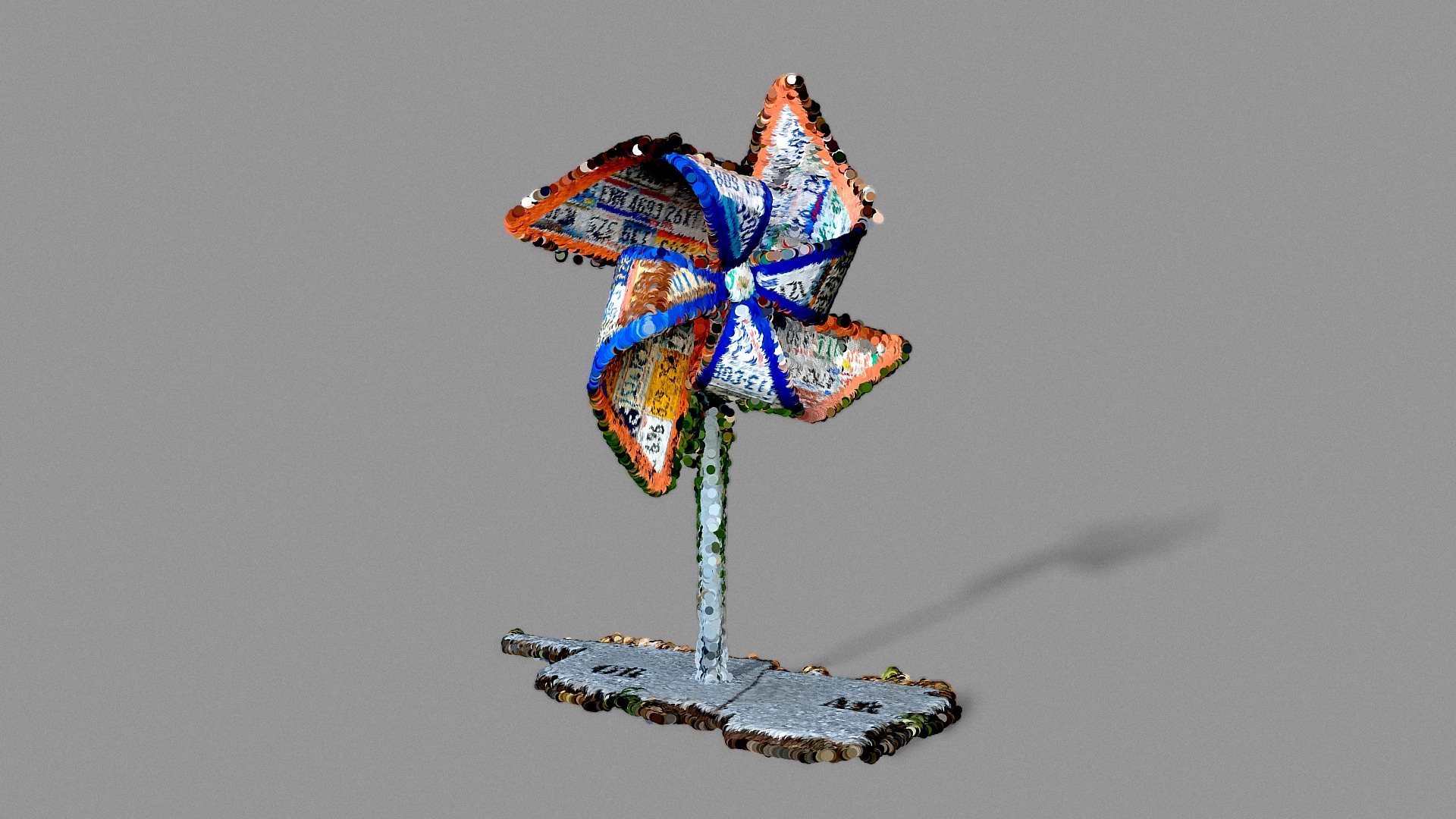 License Plate Pinwheel - 3D model by alban [4891af5] - Sketchfab