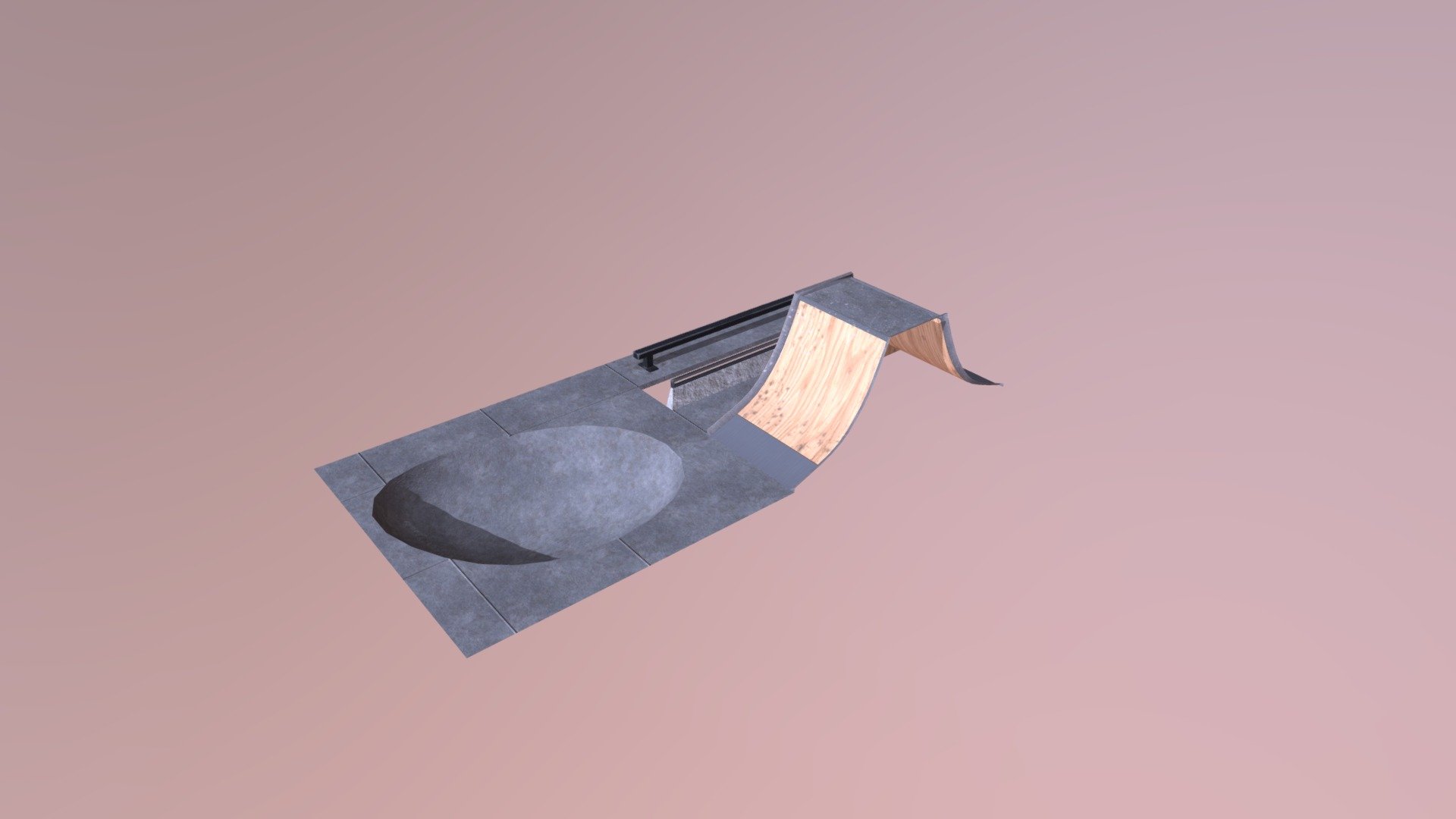 Skatepark - Ramp, Rail, & Bowl - Download Free 3D model by WyWyatt ...