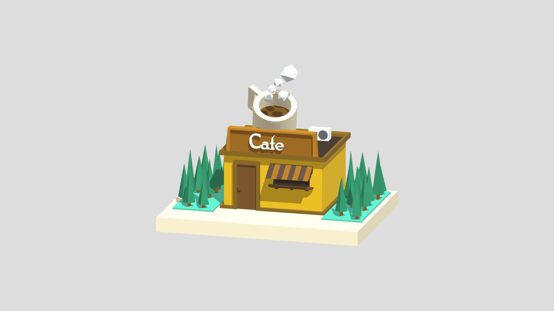 Cafe - Download Free 3D model by ARSENOX [4897de5] - Sketchfab