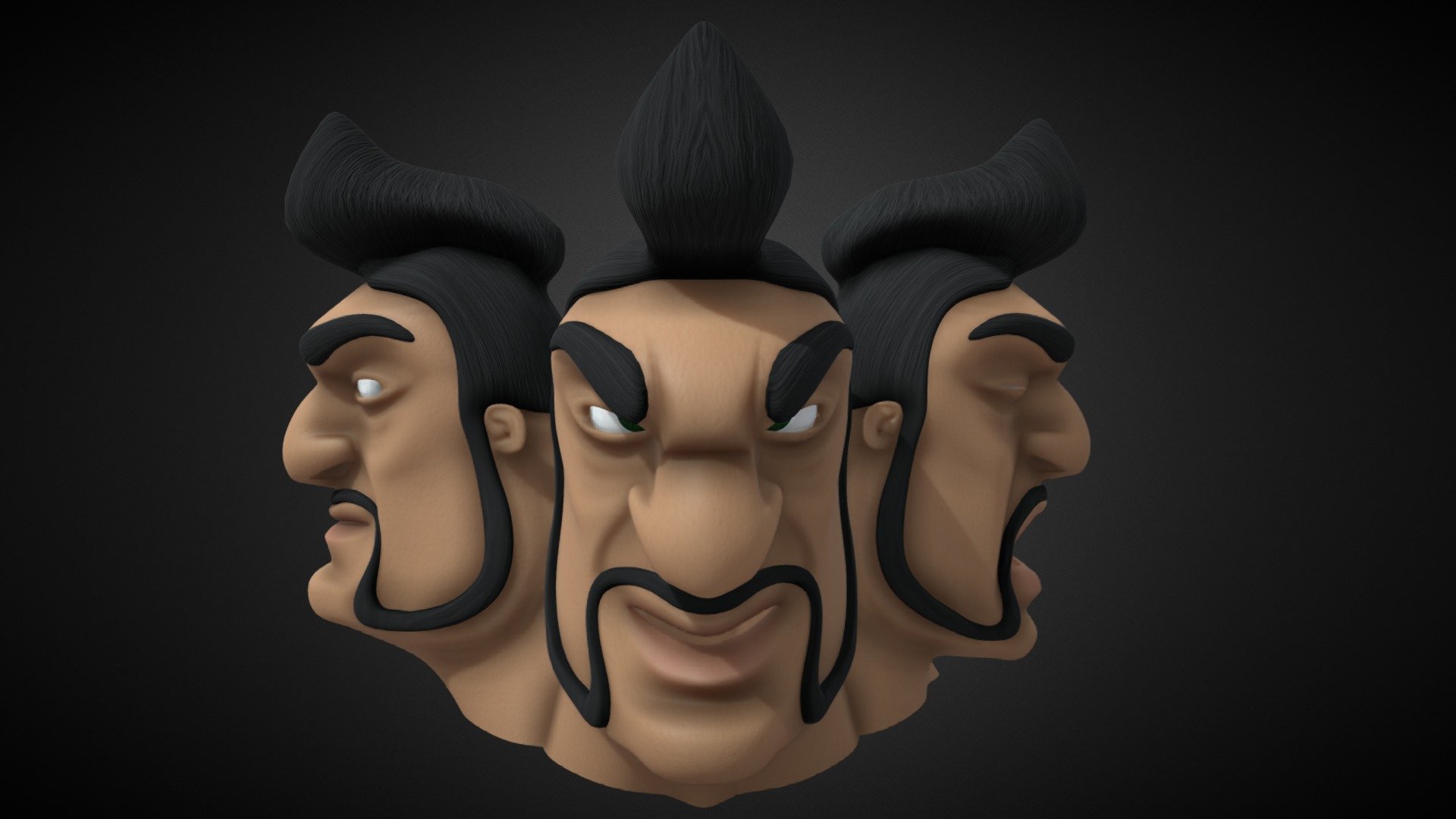 Character head. Mongol - Download Free 3D model by shakiller [48b45f0 ...
