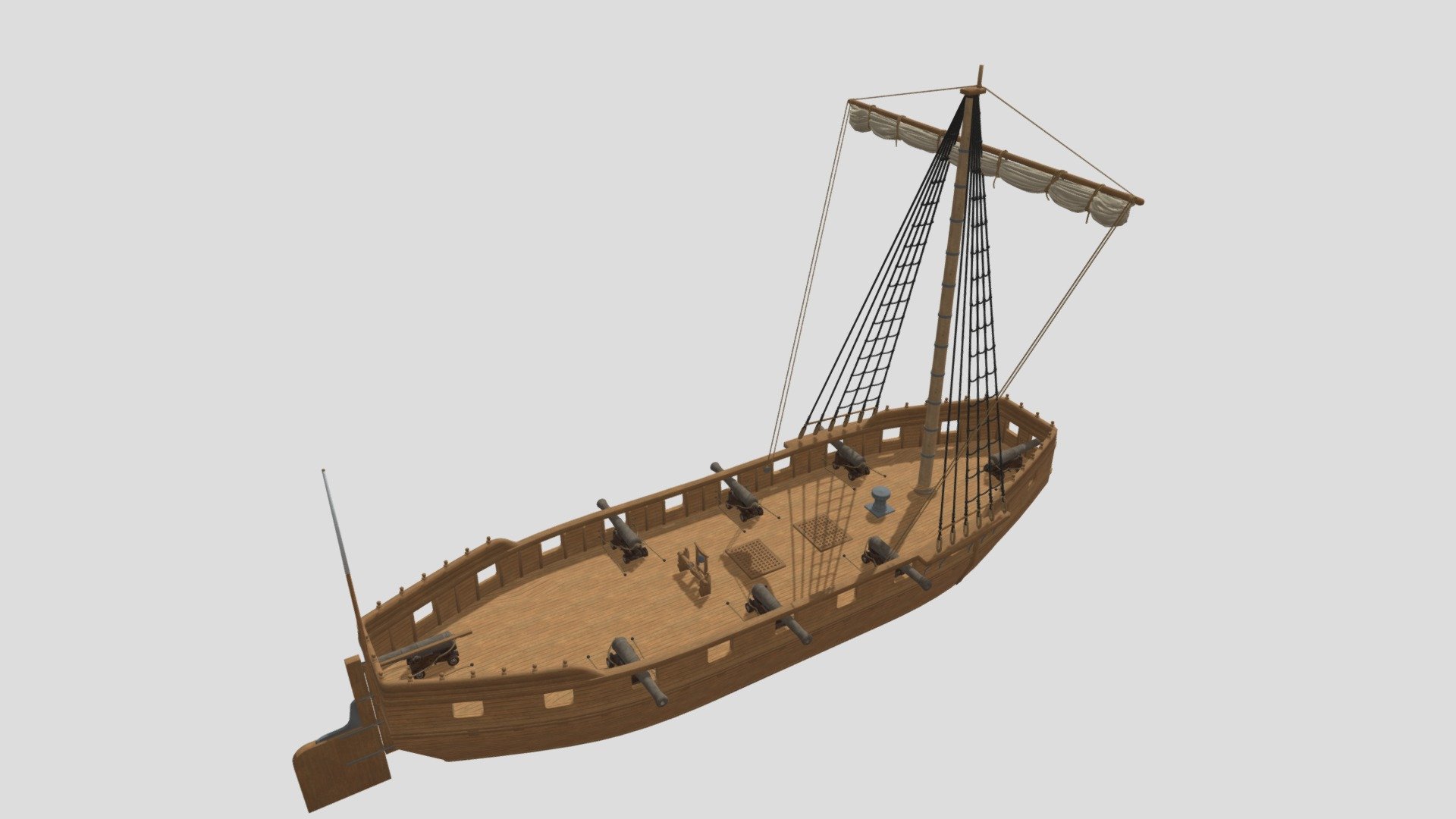 Russian cannon barge No. 1 - Download Free 3D model by Museovirasto ...
